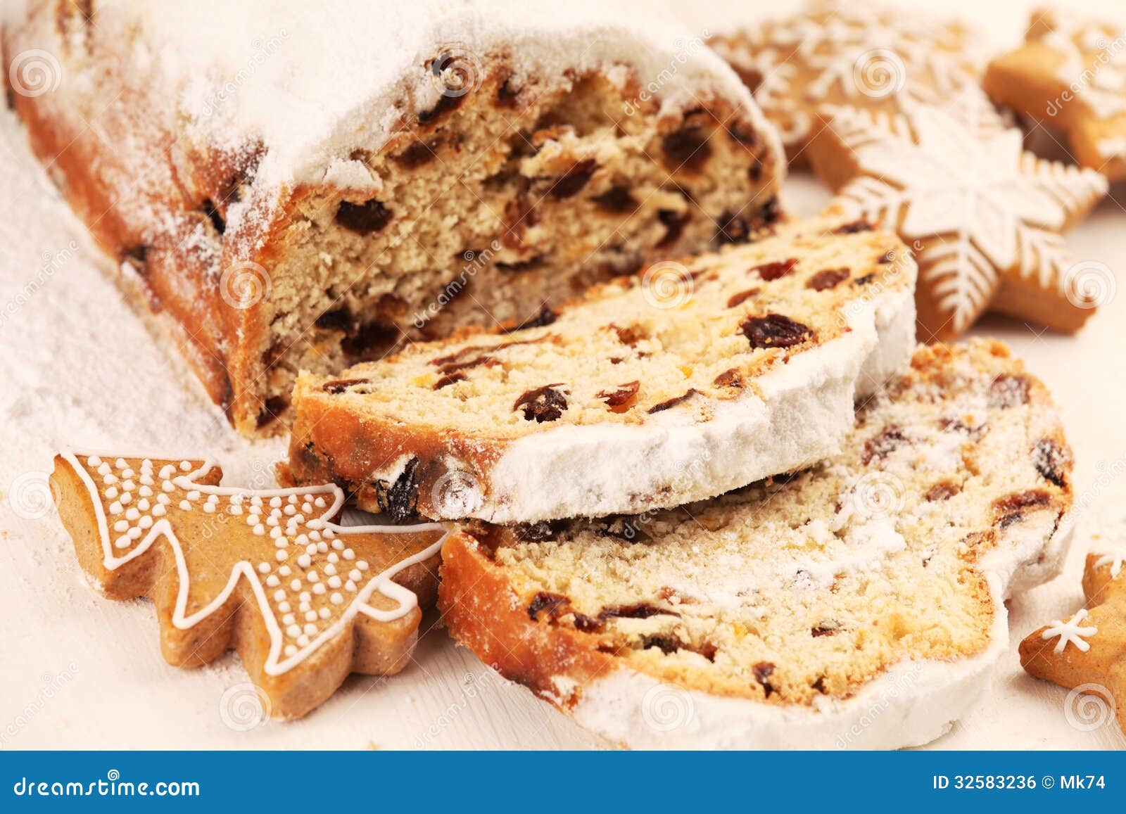 Christmas stollen stock photo. Image of cookies, food - 32583236