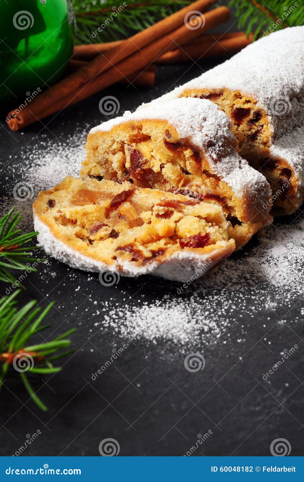 Christmas Stollen stock photo. Image of dessert, advent - 60048182