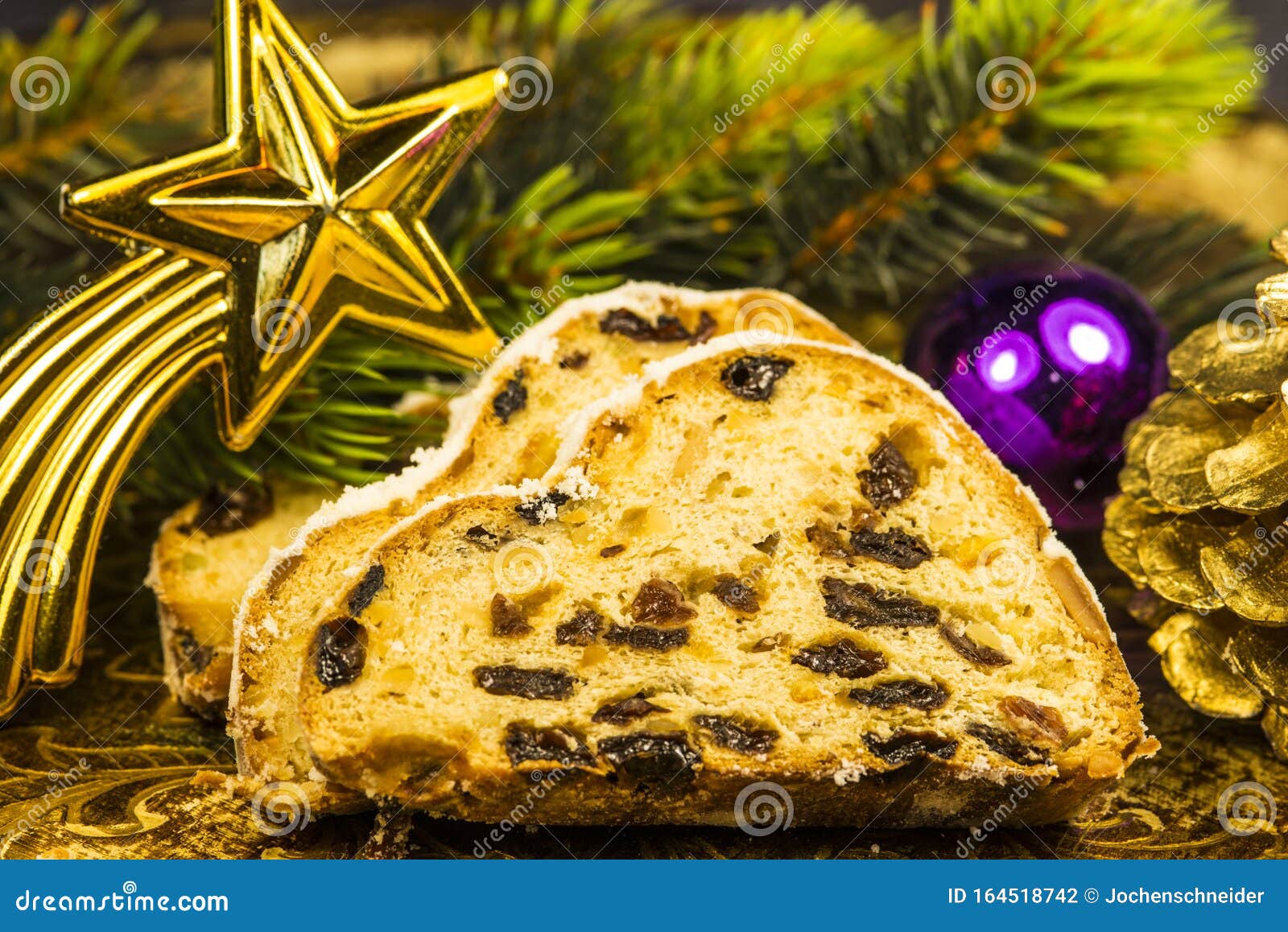Christmas Stollen, Typical German Bakery Stock Photo - Image of cake ...