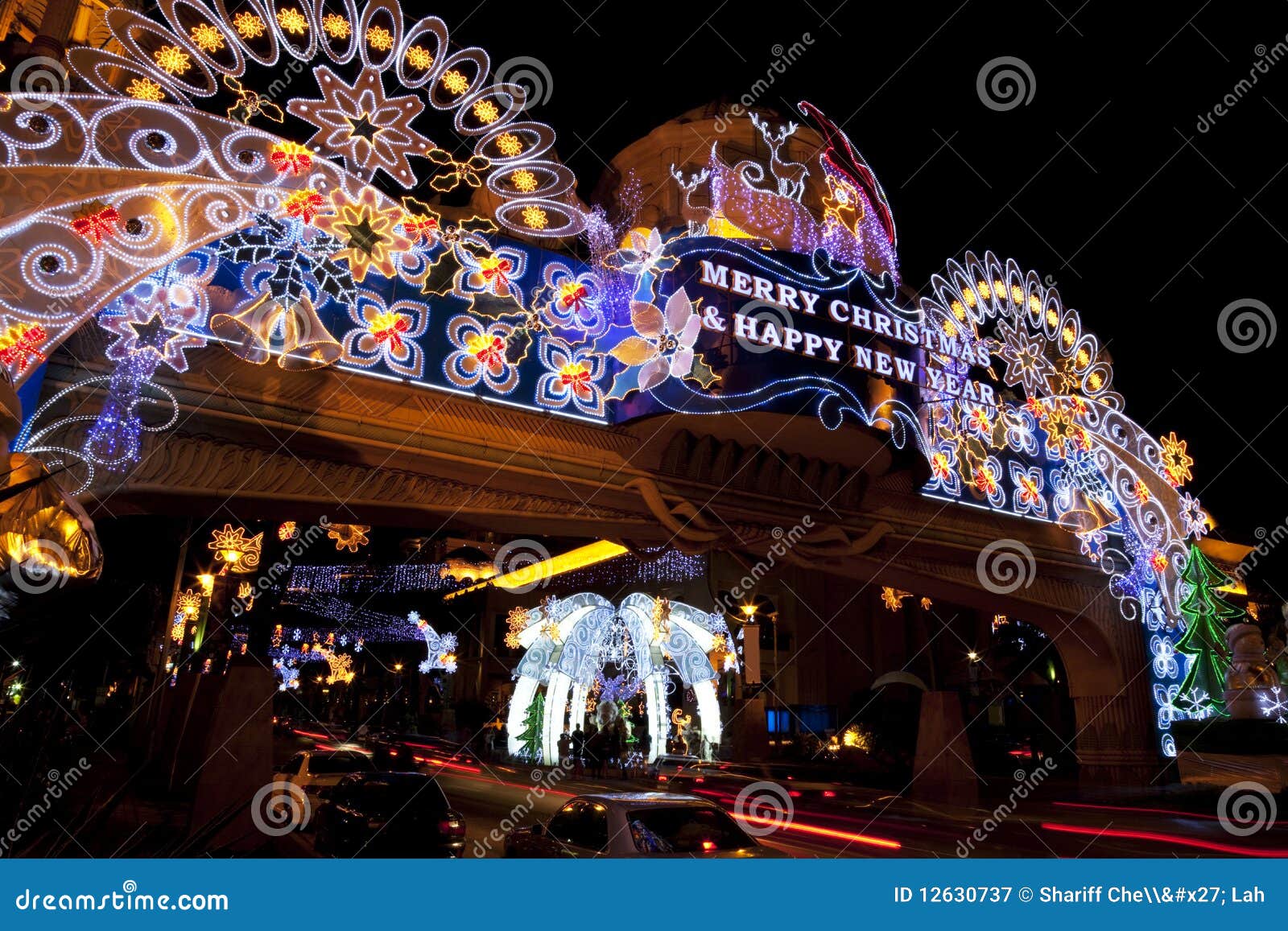 Christmas Street Decoration Stock Image - Image of lighted, design ...
