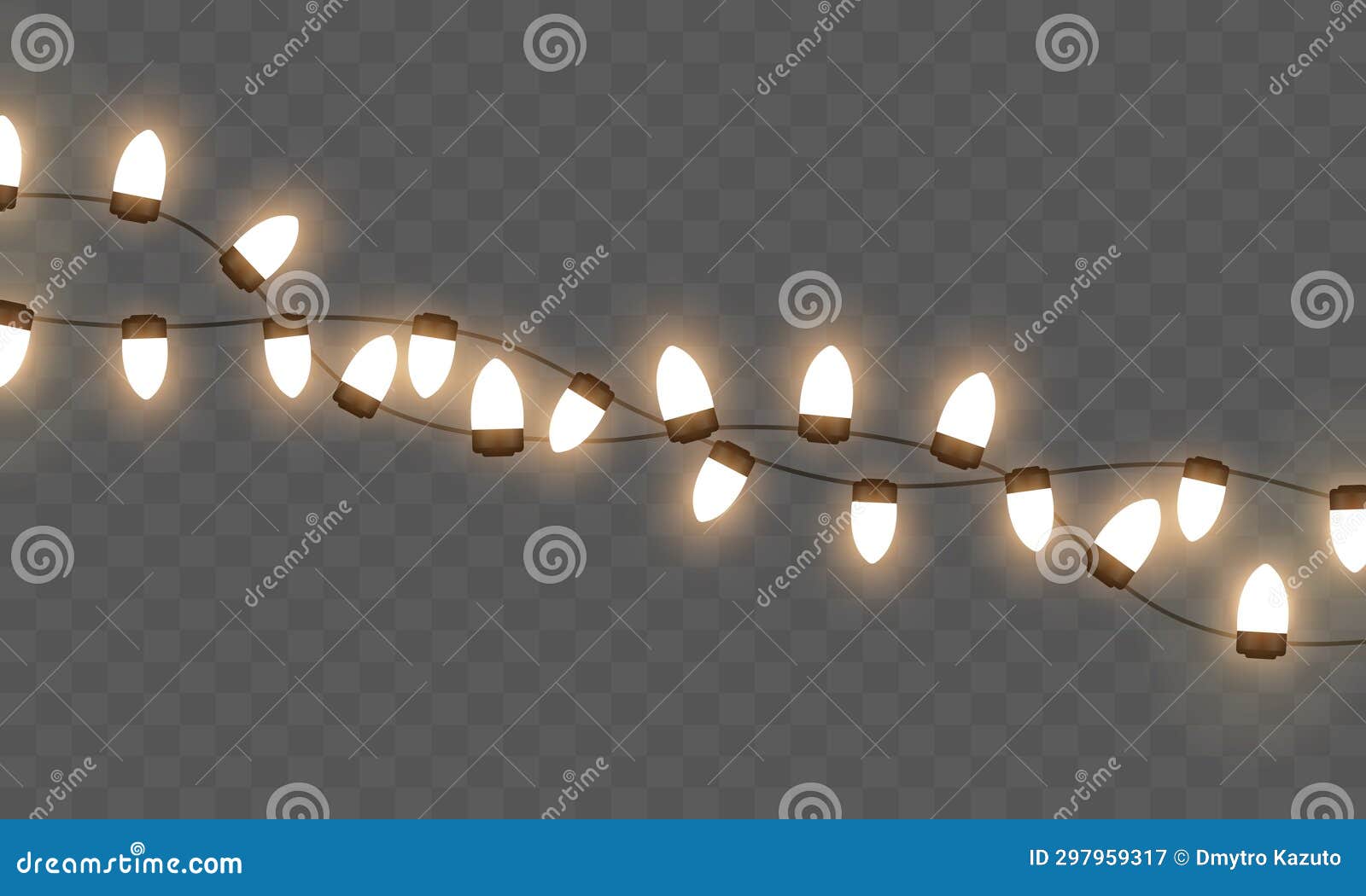 Christmas String Lights. Vector Clipart Isolated on a Transparent ...