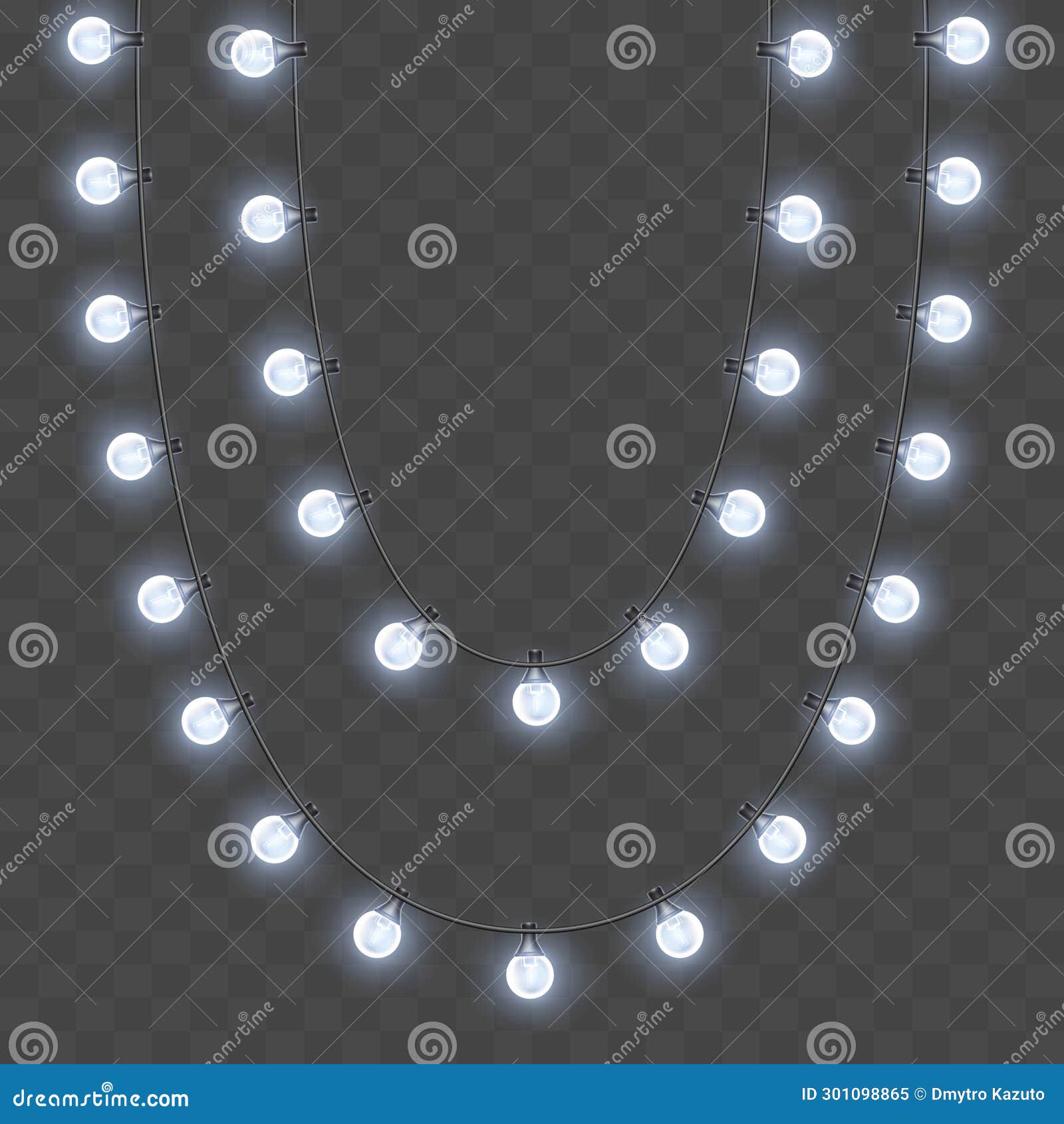 Christmas String Lights. Vector Clipart Isolated on a Transparent ...