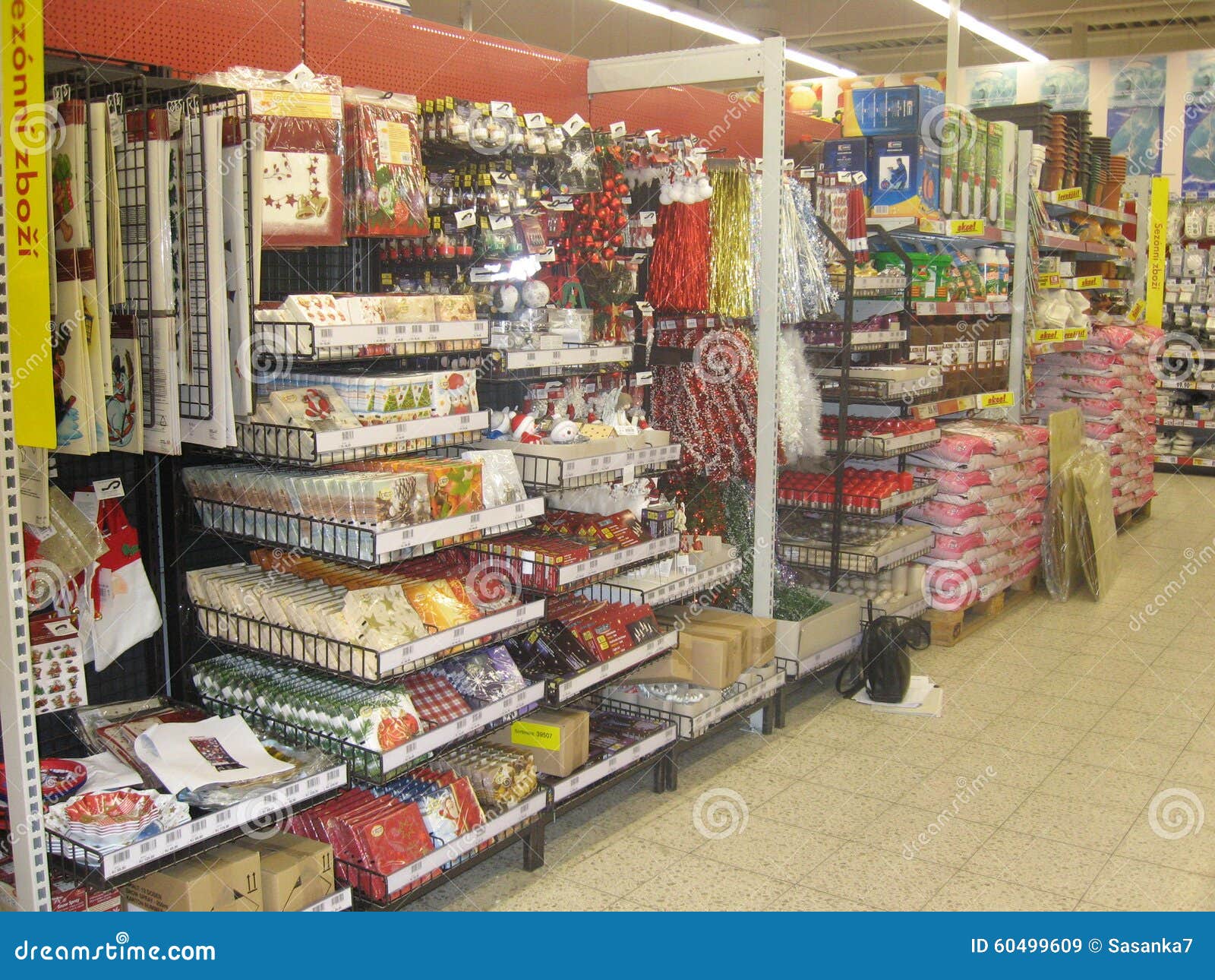 Christmas stuff shelves editorial stock image. Image of celebration ...