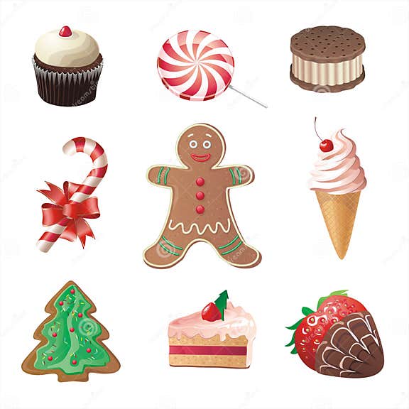 Christmas sweets stock vector. Illustration of tree, muffin - 3749062