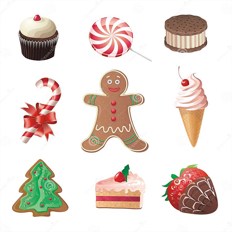 Christmas sweets stock vector. Illustration of tree, muffin - 3749062