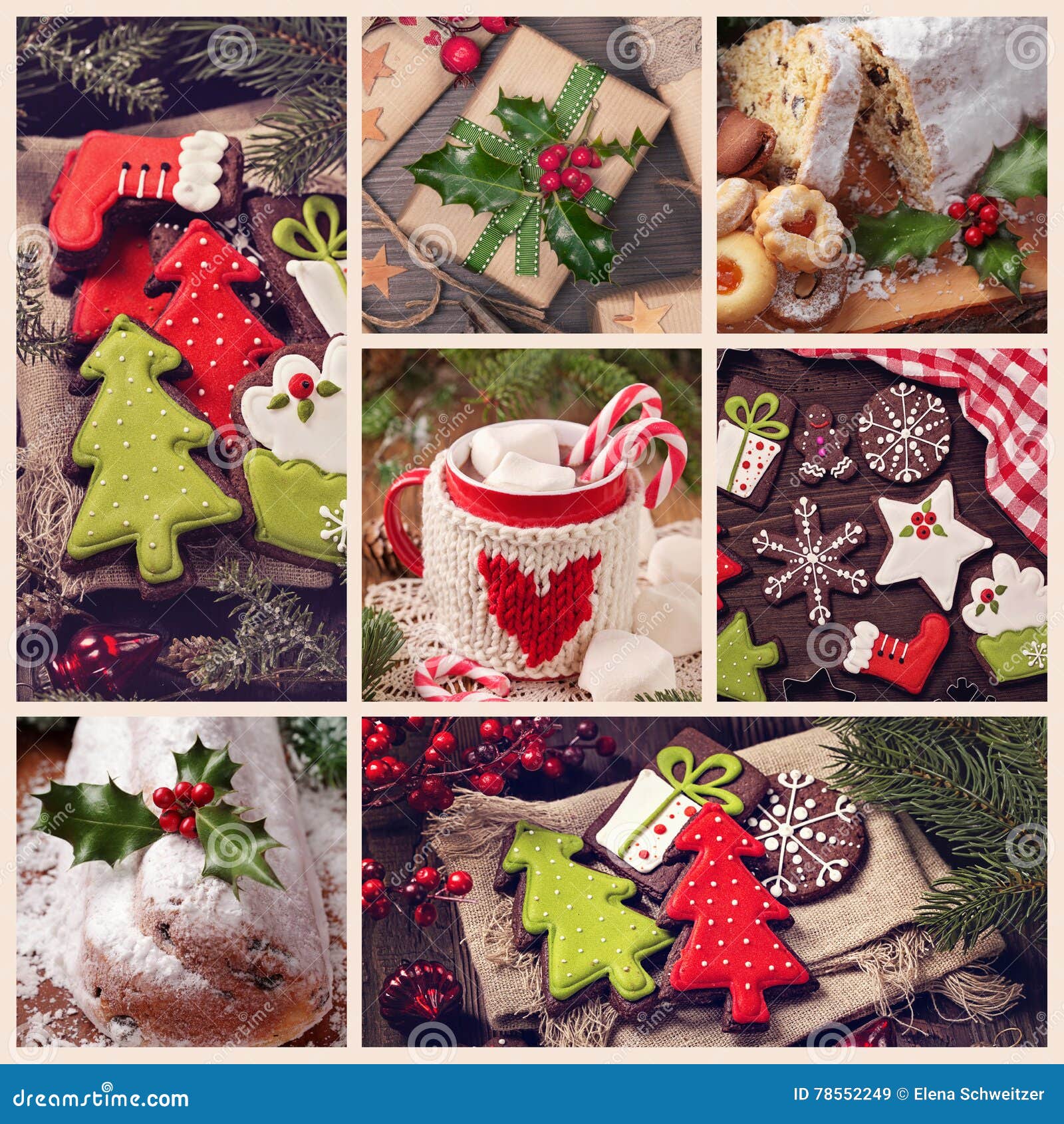 Christmas sweets collage stock image. Image of icing - 78552249