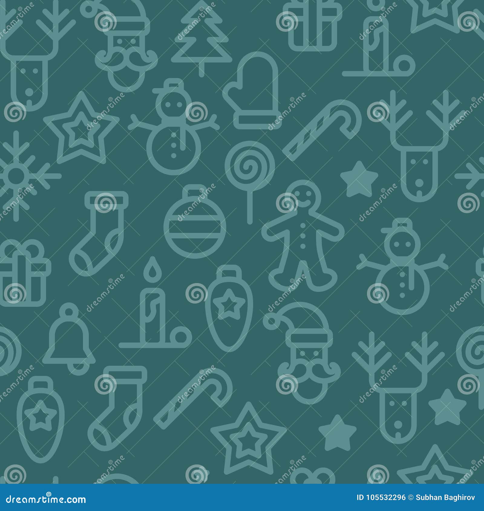 Christmas Symbols Seamless Pattern Simple Vector Illustration Stock ...