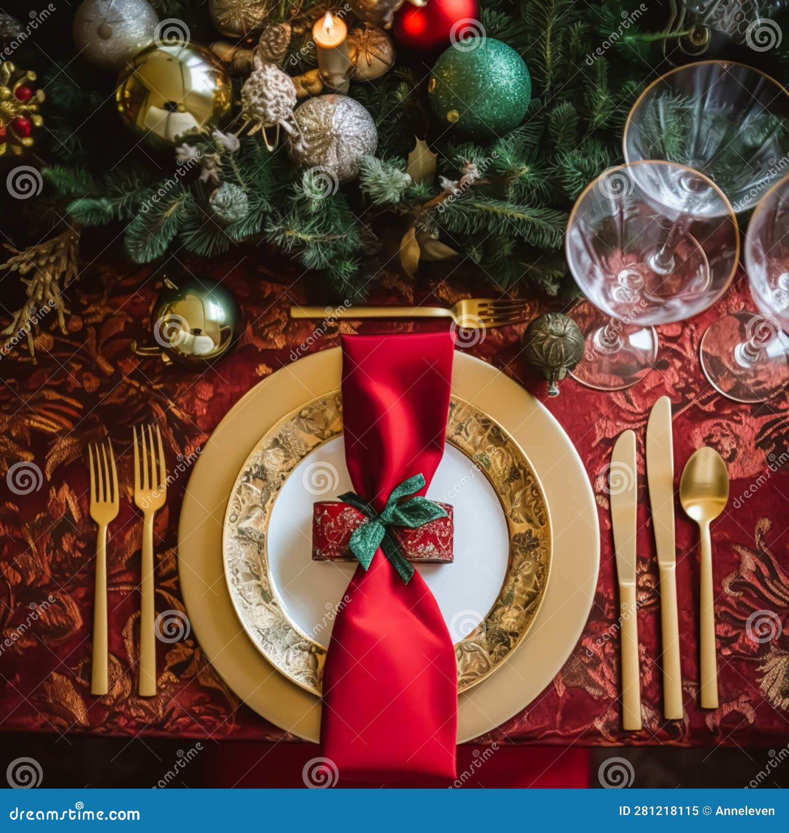 Christmas Table Scape, Elegant Formal Dinner Table Setting, Tablescape ...