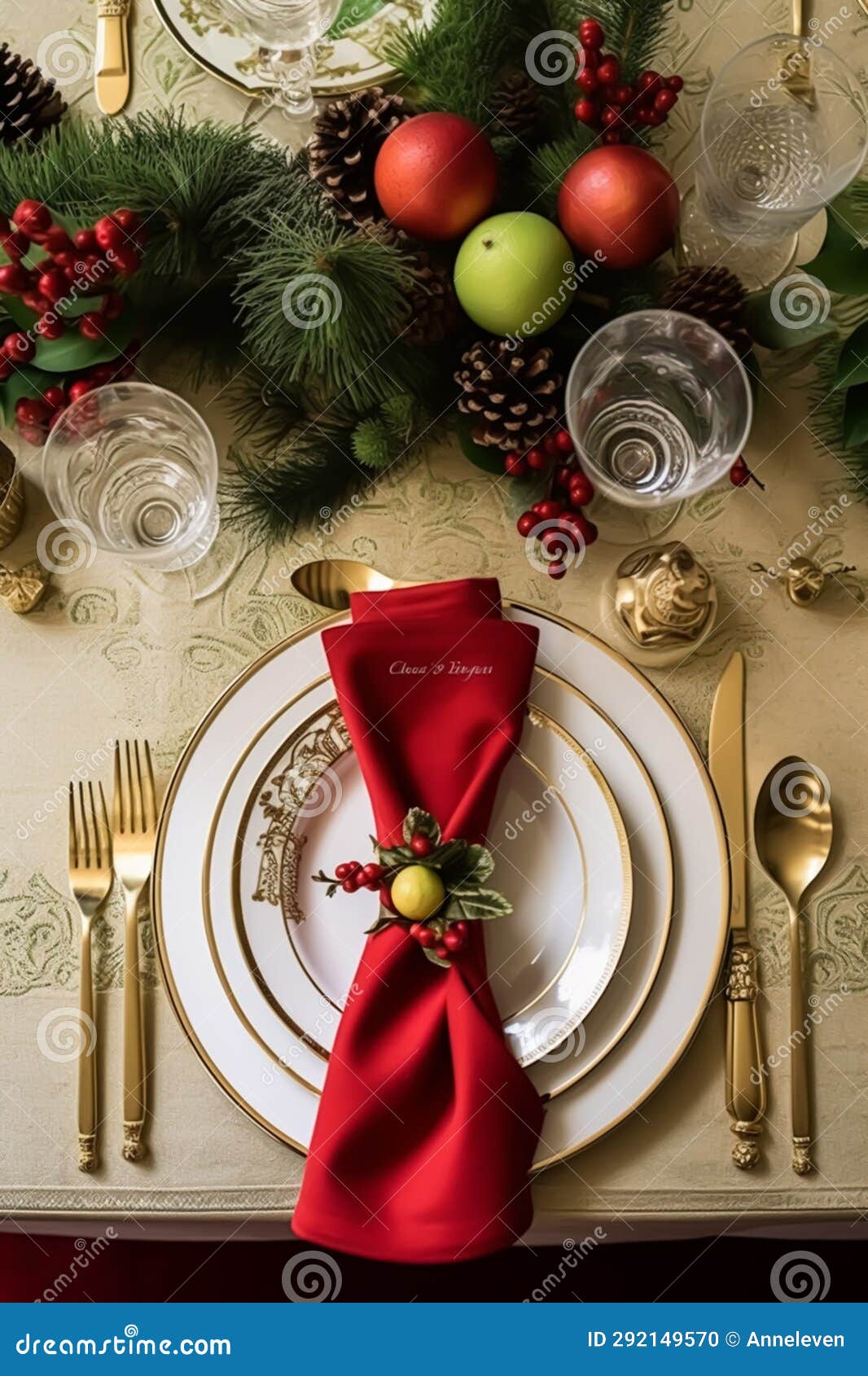 Christmas Table Scape, Elegant Formal Dinner Table Setting, Tablescape ...