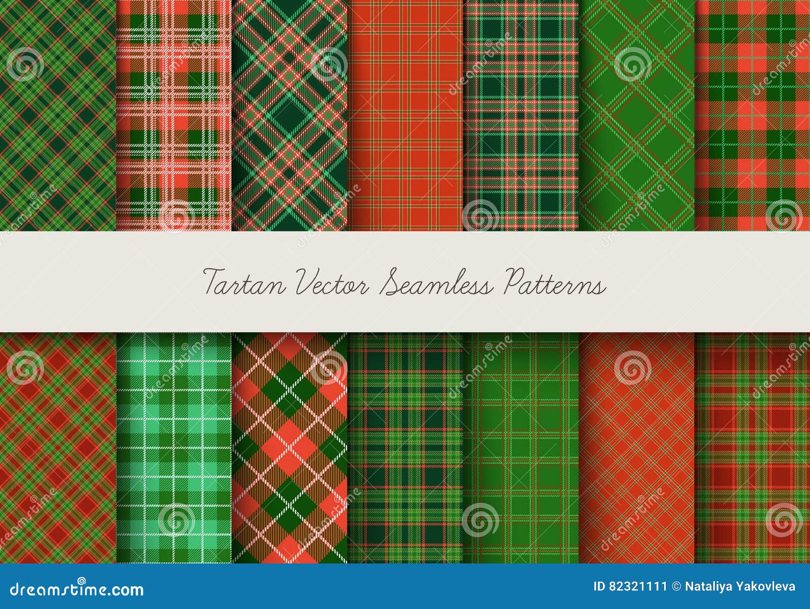 Christmas Tartan Seamless Vector Patterns Stock Vector - Illustration ...