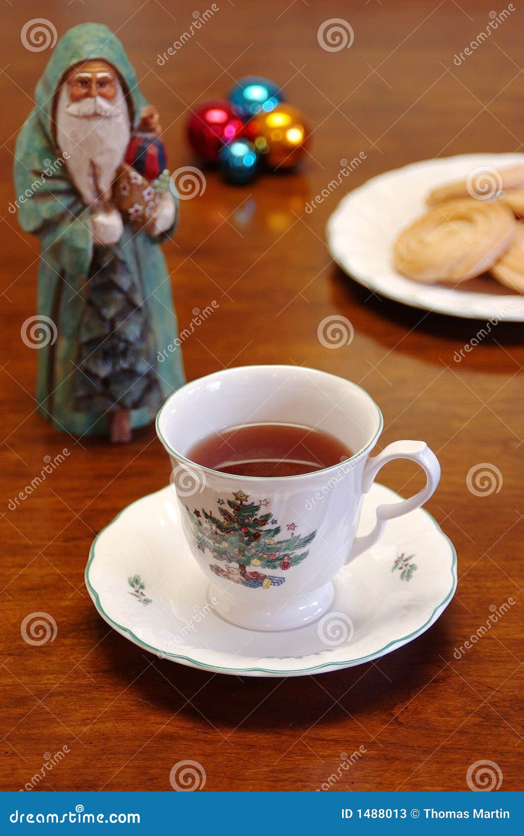 Christmas Tea with cookies stock image. Image of christams - 1488013