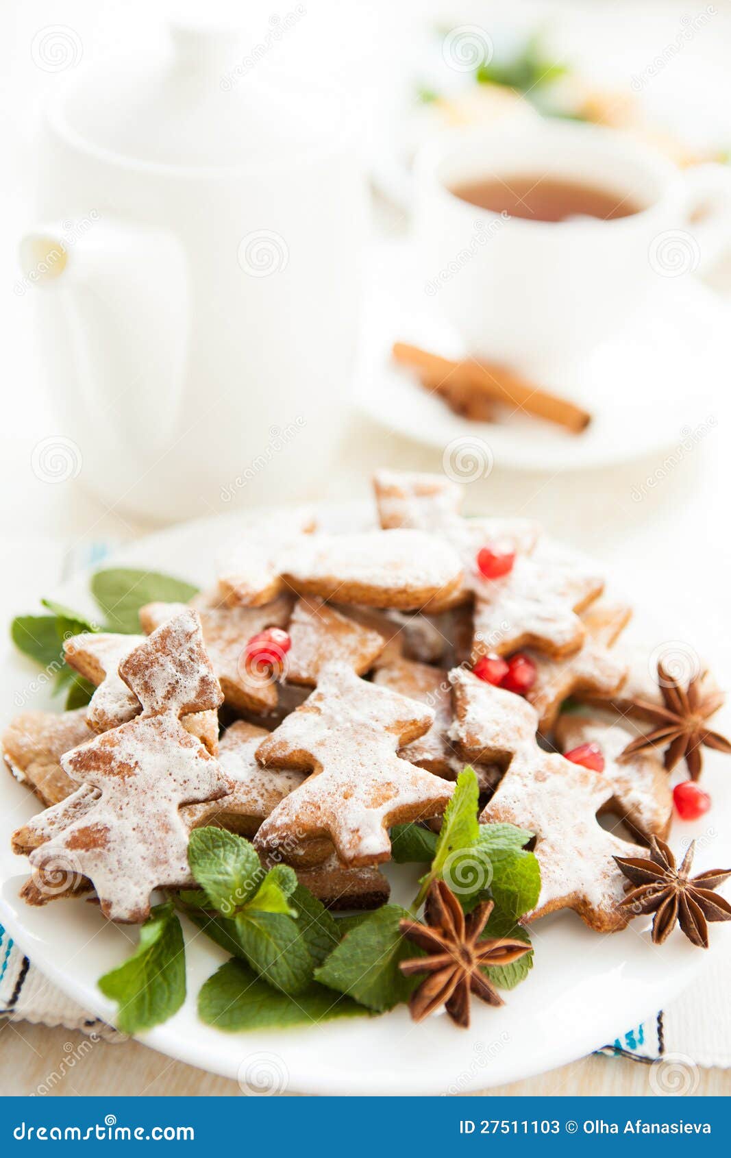 Christmas Tea Party. Cookies and Tea Stock Image - Image of cane, food ...