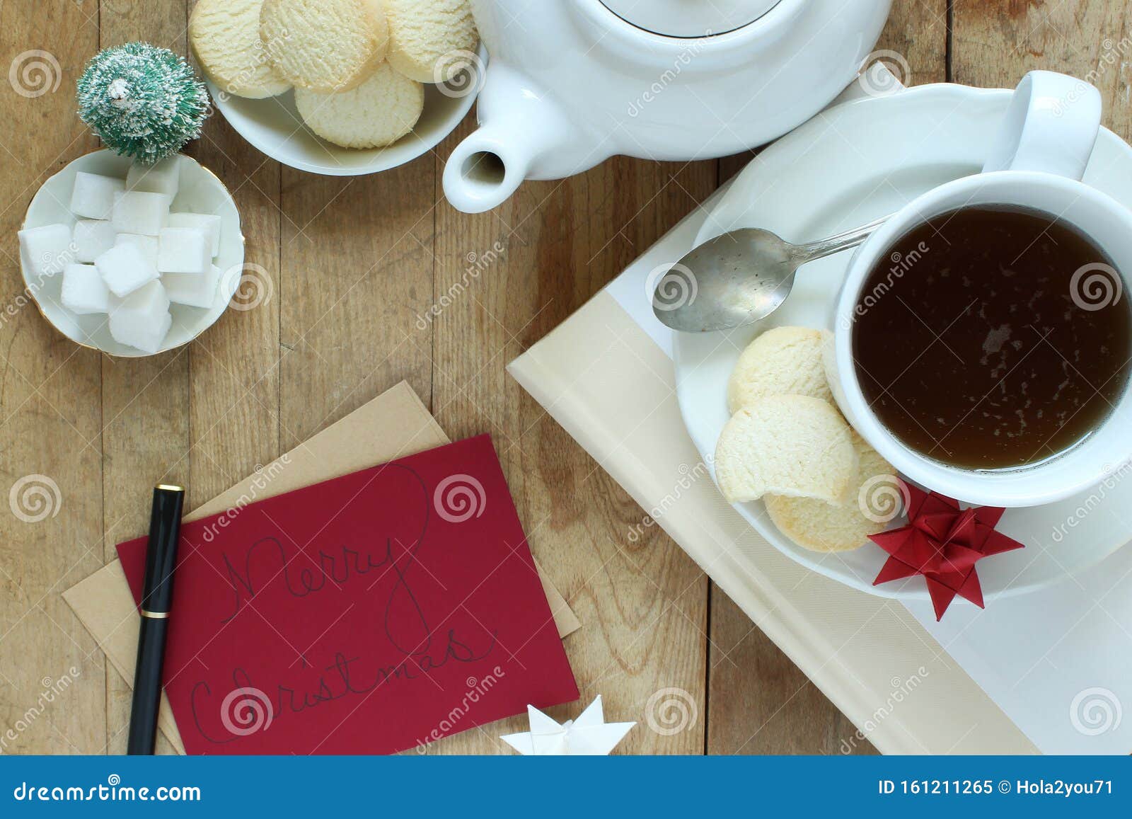 Christmas Tea Time and Notes Stock Image - Image of drink, book: 161211265