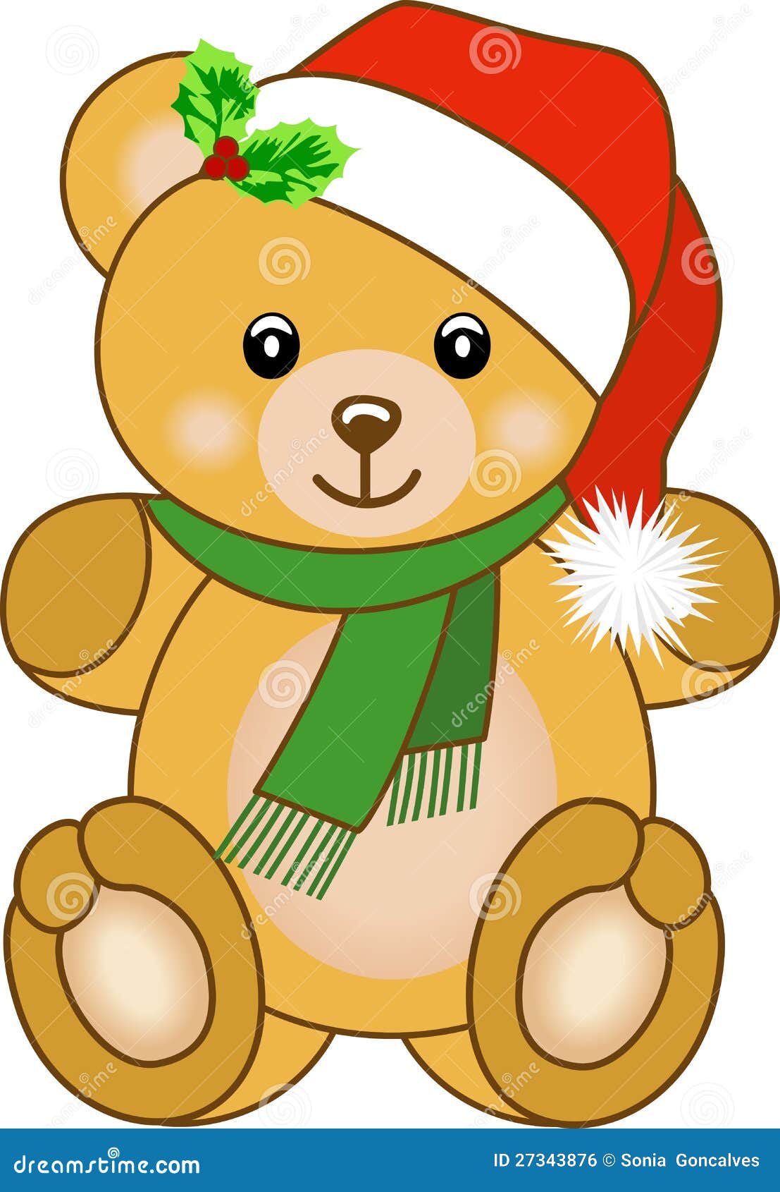 Christmas With Teddy Bear Family Cartoon Vector | CartoonDealer.com ...