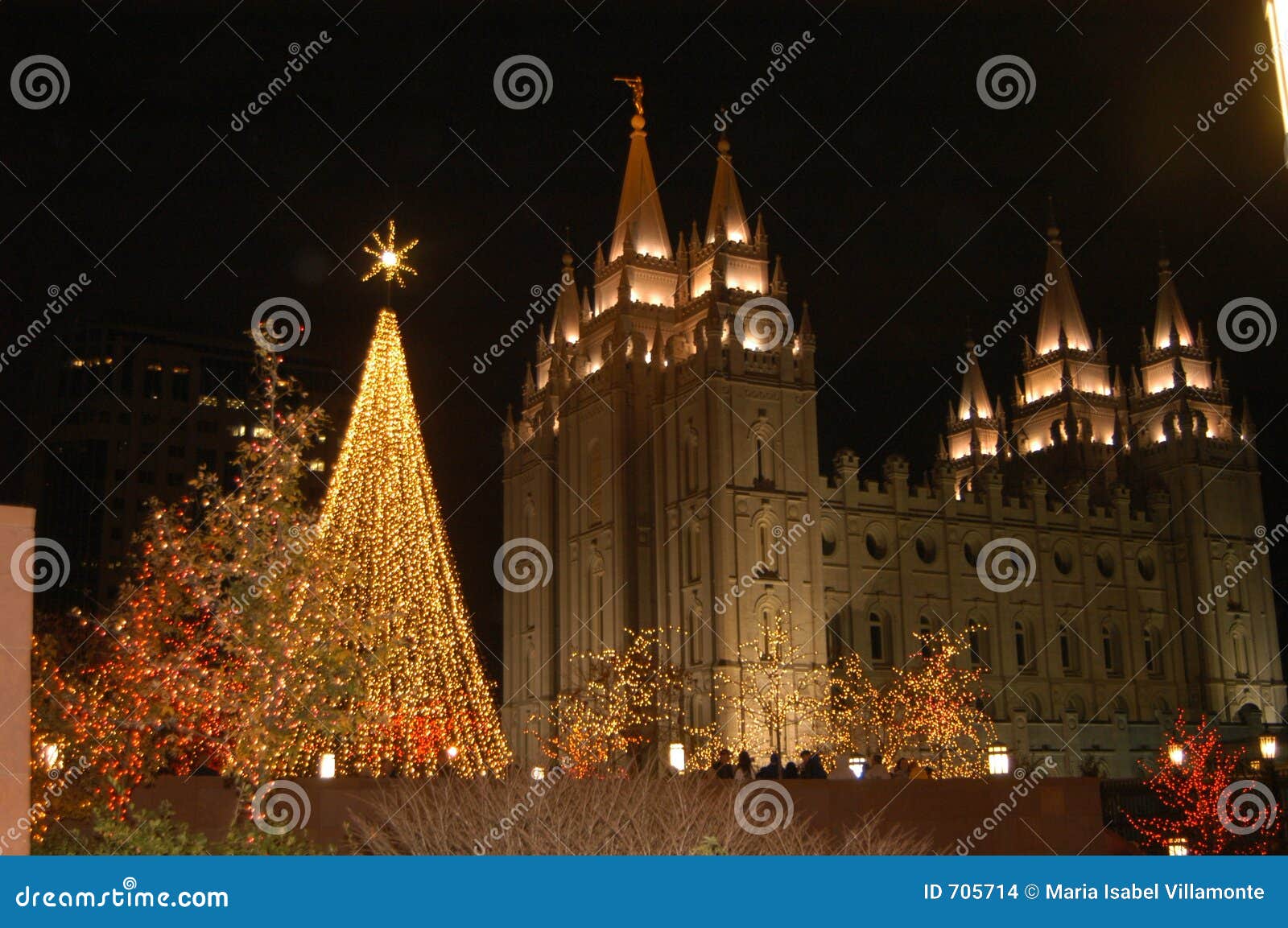 Christmas in temple square stock photo. Image of night - 705714