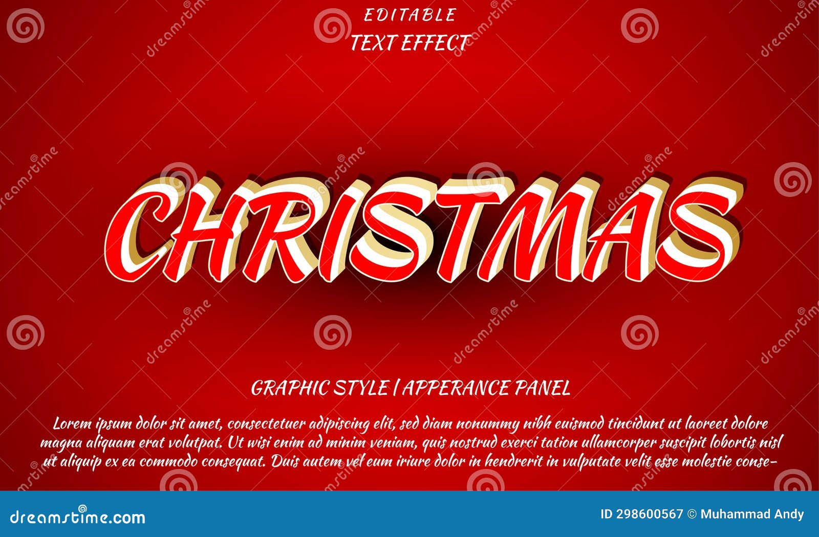 Christmas Text Effect Template in 3d Style Editable Text. Banner ...