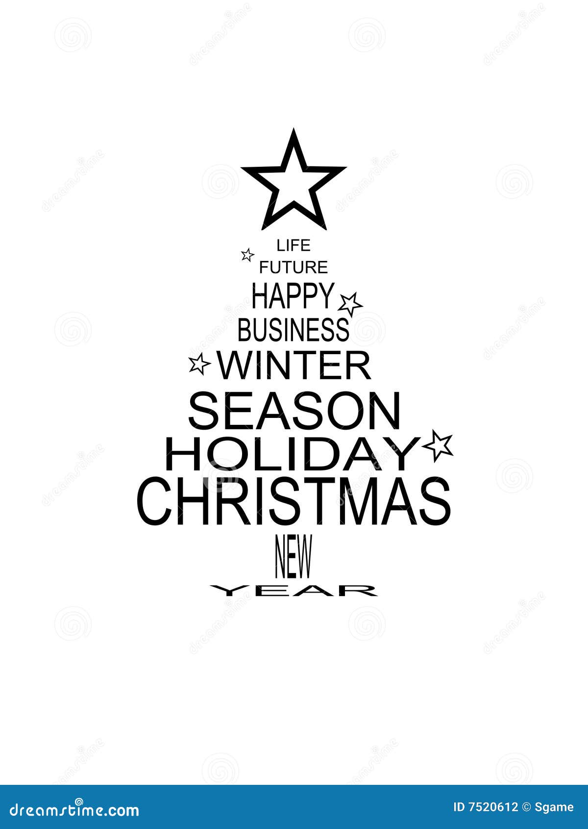 Christmas text tree stock illustration. Illustration of freeze - 7520612