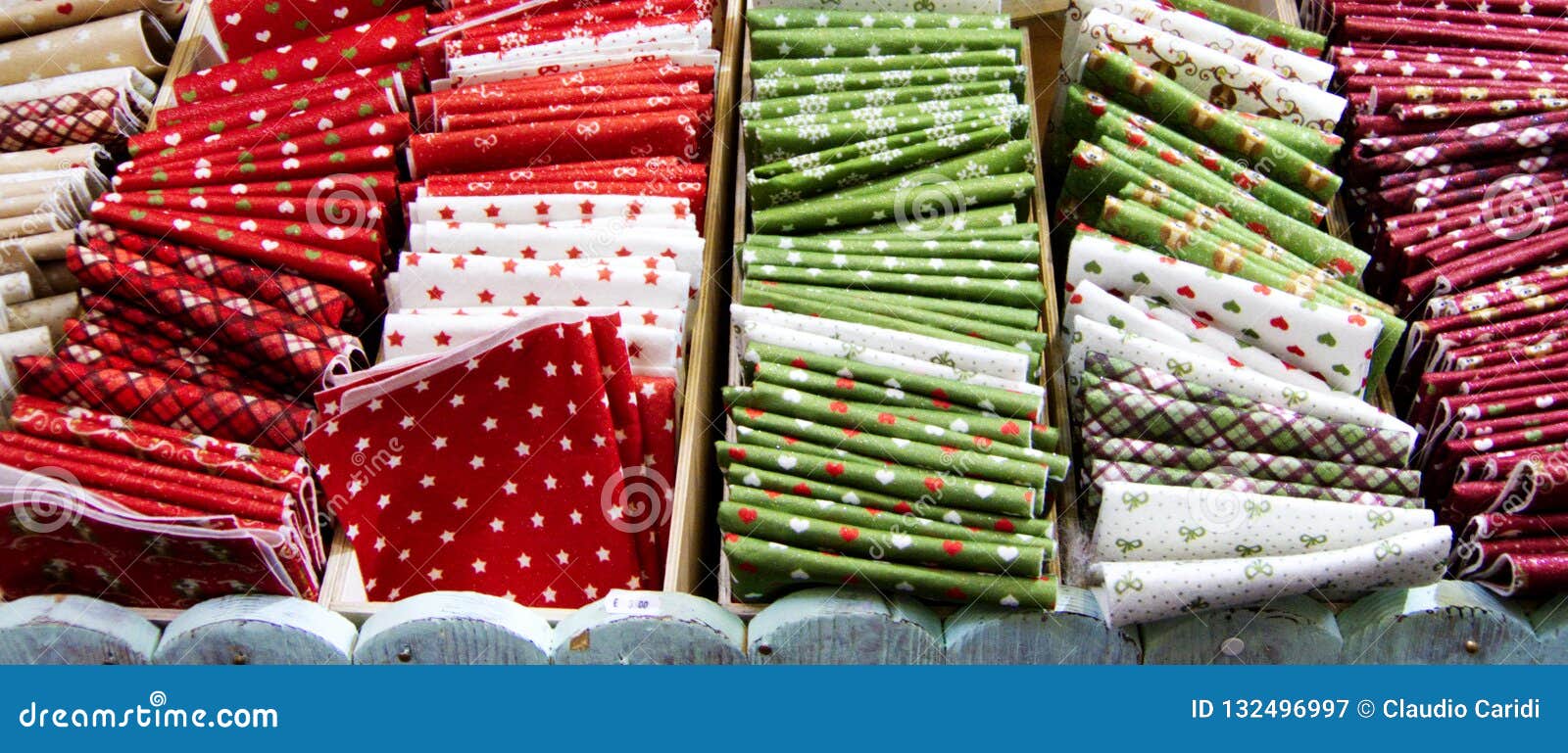 Christmas Textiles on Display Stock Image - Image of composition ...