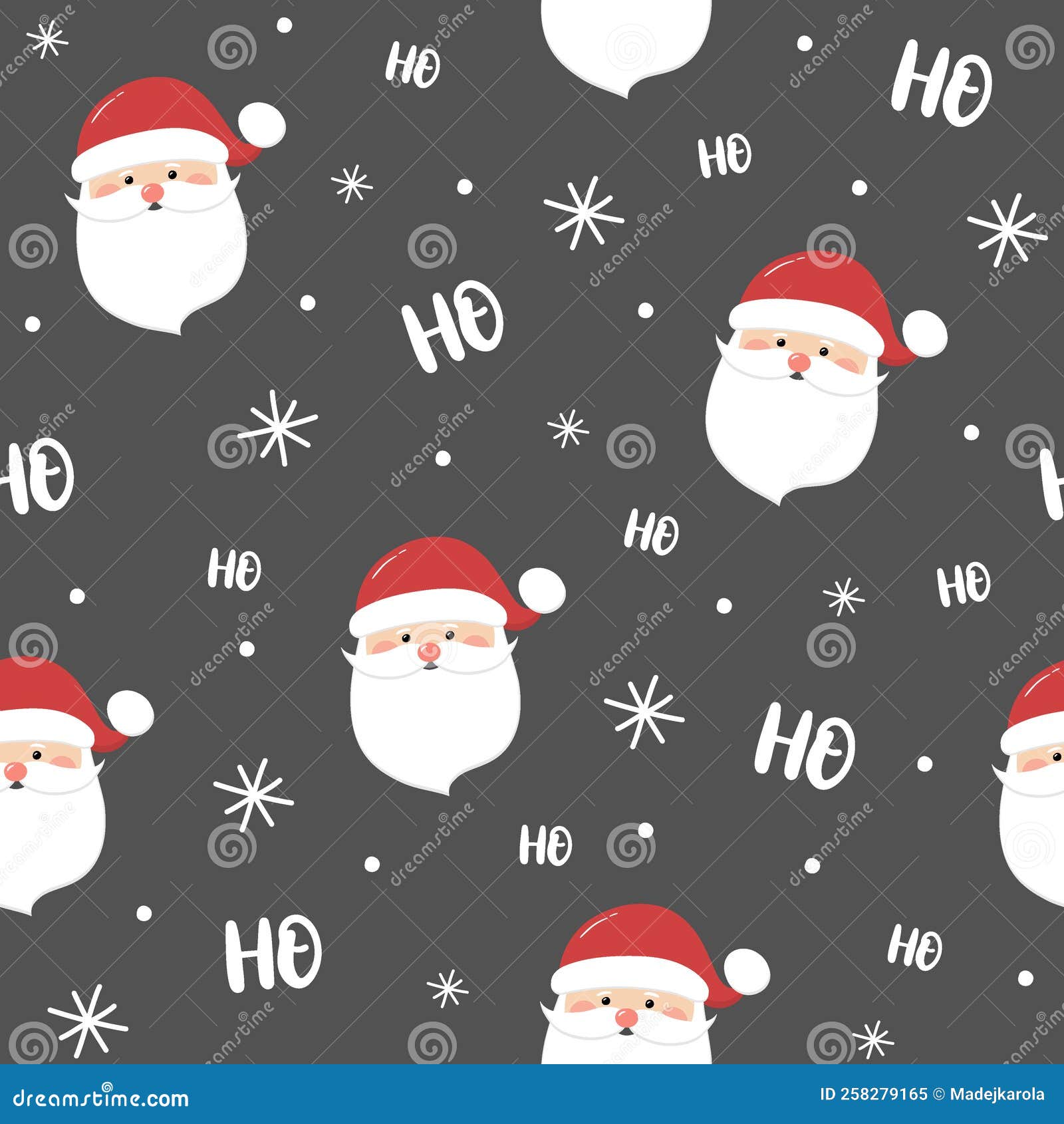 Christmas Texture with Santa Claus. Seamless Pattern Stock Illustration ...