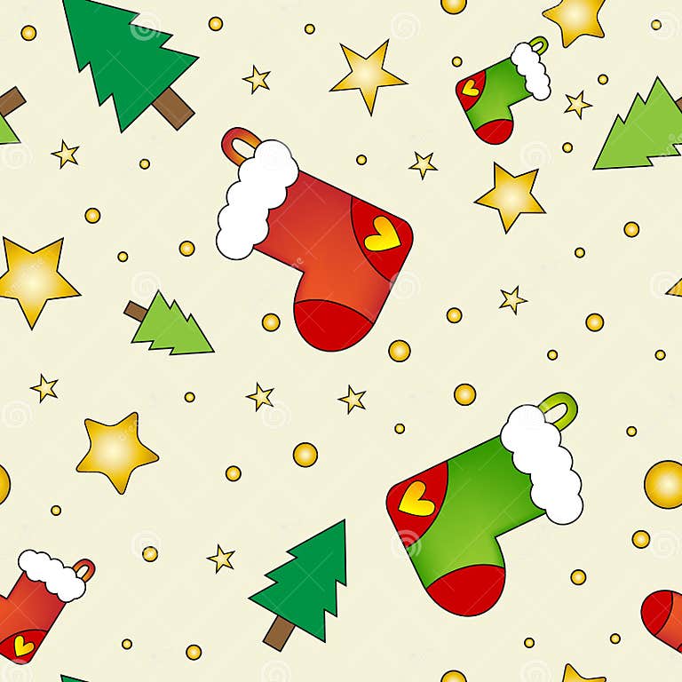 Christmas Texture with Stockings Stock Illustration - Illustration of ...