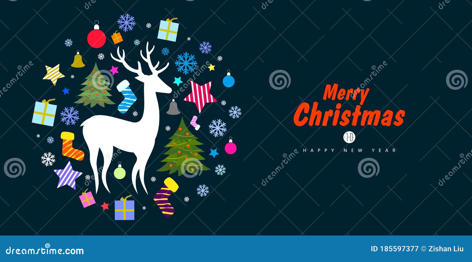 Christmas Theme Illustration, Cards, Cover Design Stock Vector ...