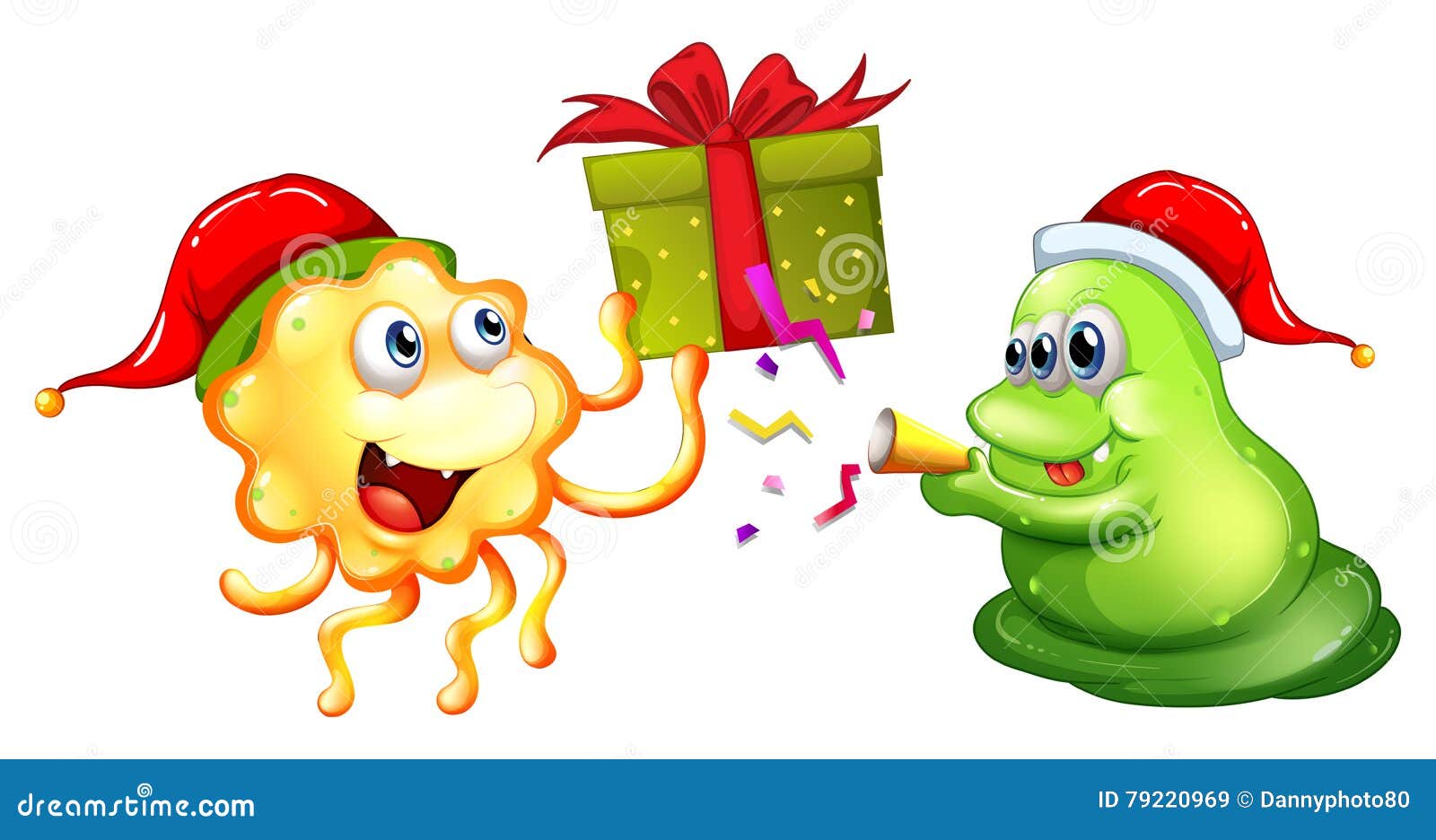 Christmas Theme Monsters Present Stock Illustrations – 4 Christmas ...