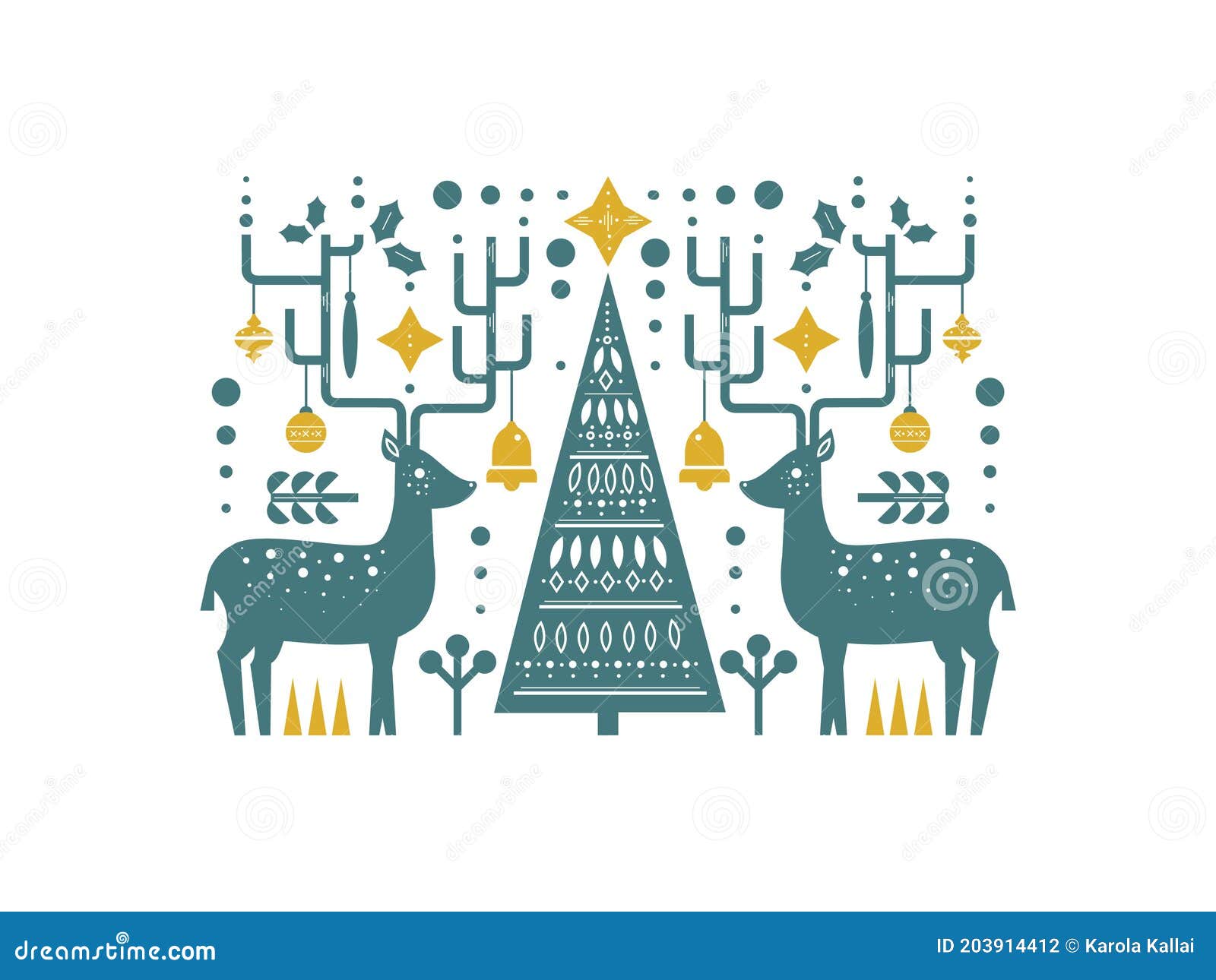 Christmas Theme Print, Vector Illustration Stock Vector - Illustration ...