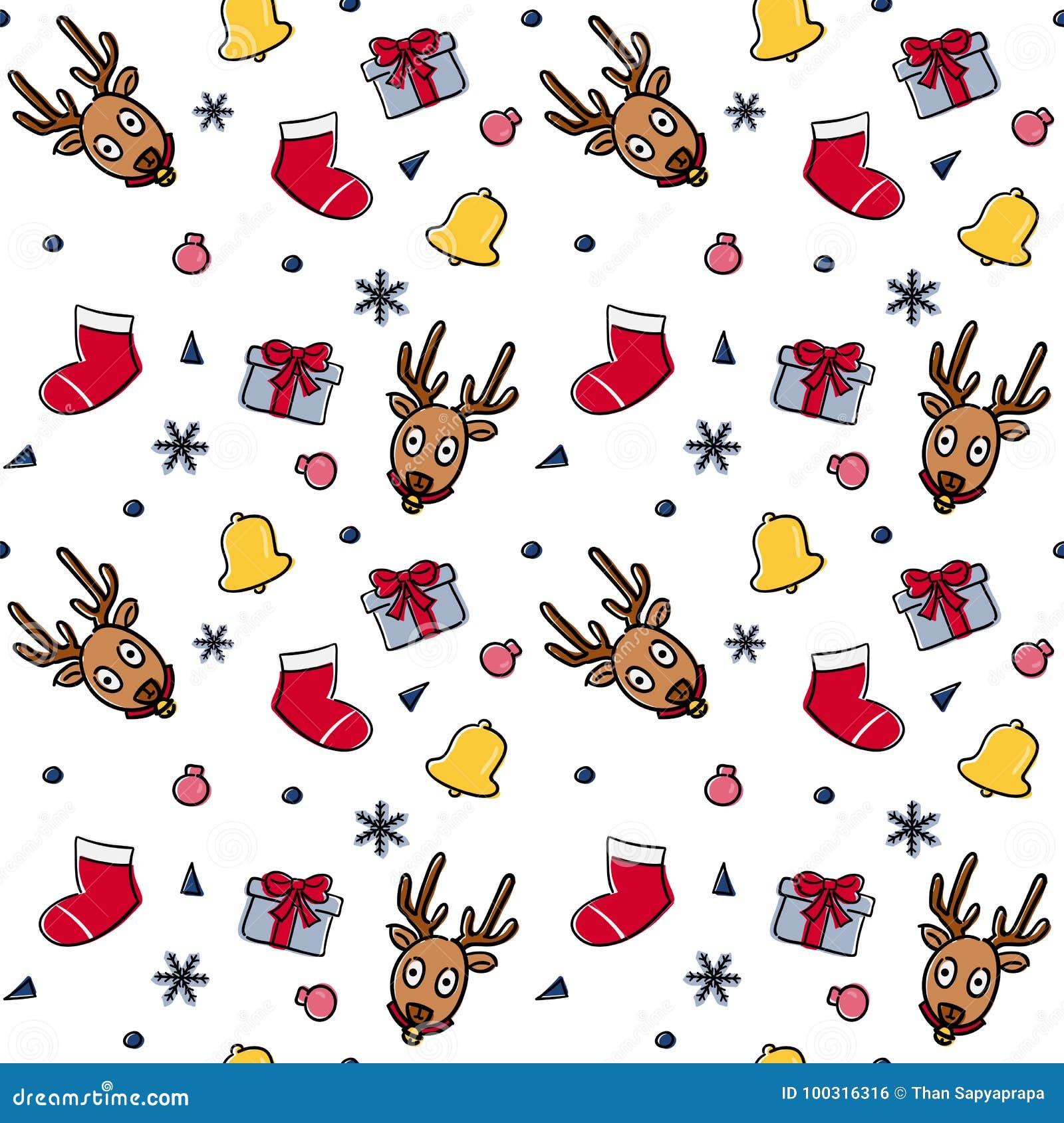 Christmas Theme Random Repeat Pattern Vector Illustration Stock Vector ...