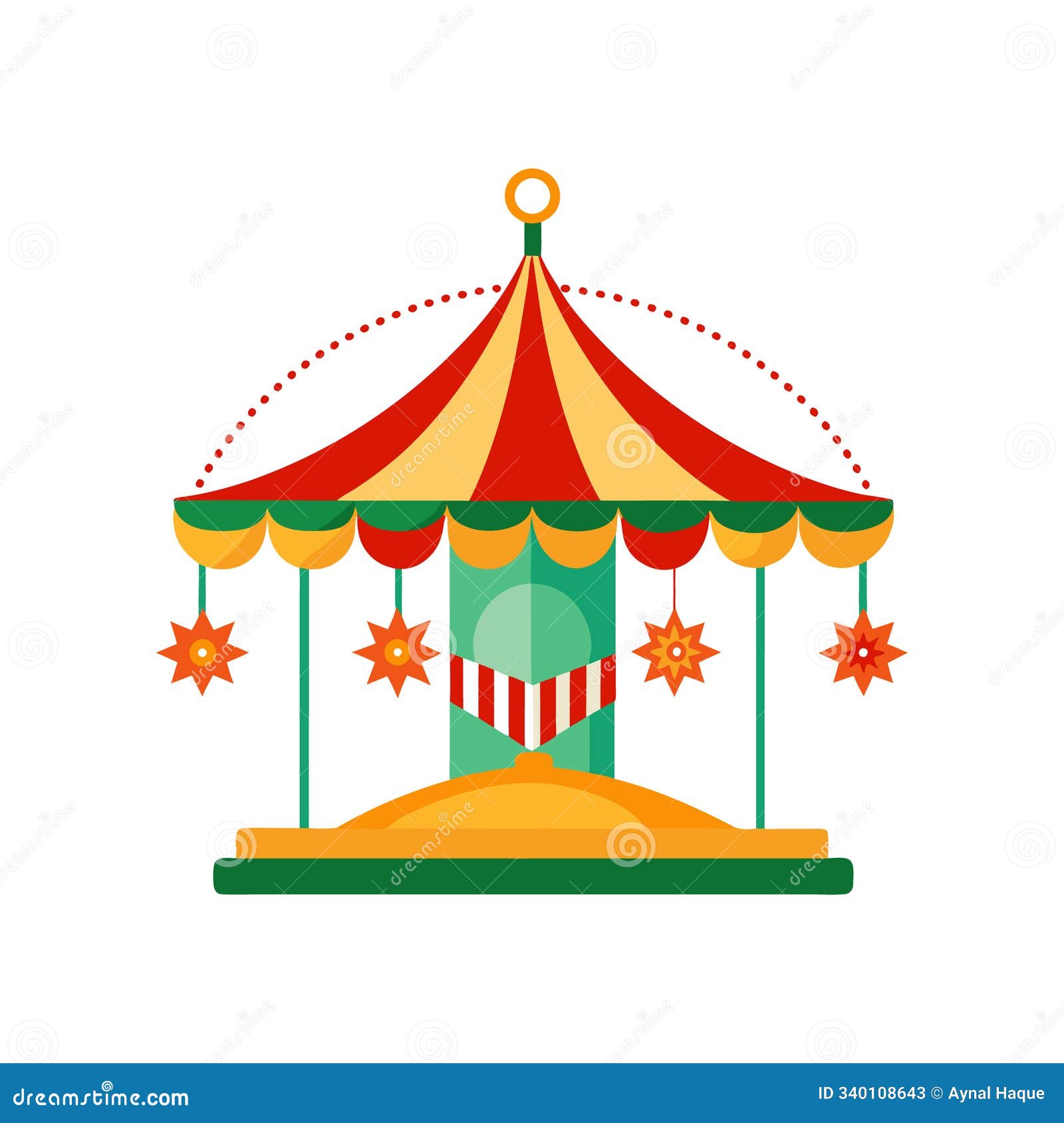 A Christmas Themed Carousel with Holiday Decorative Vector Stock ...
