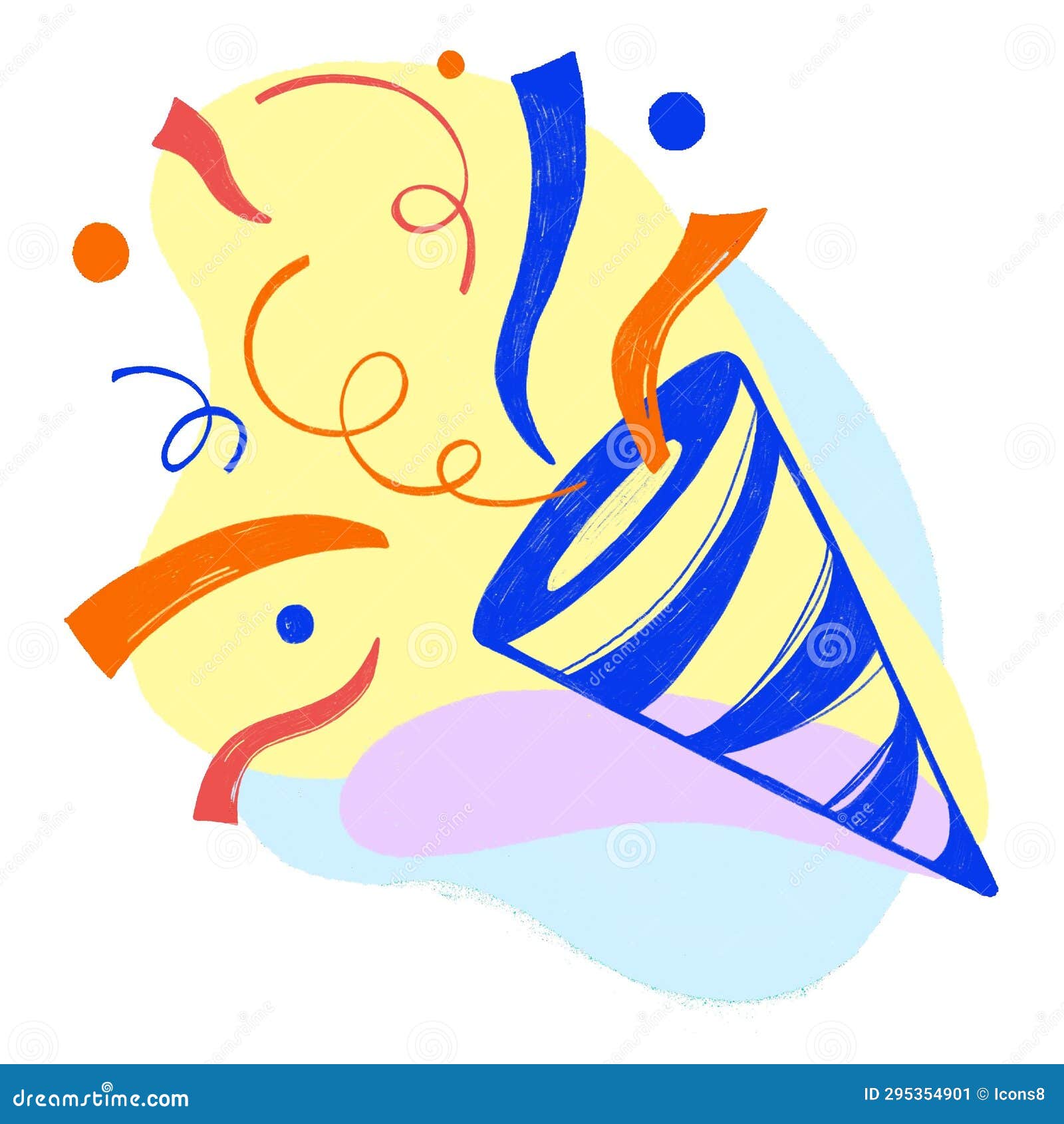 Exploding Party Popper with Confetti Stock Illustration - Illustration ...