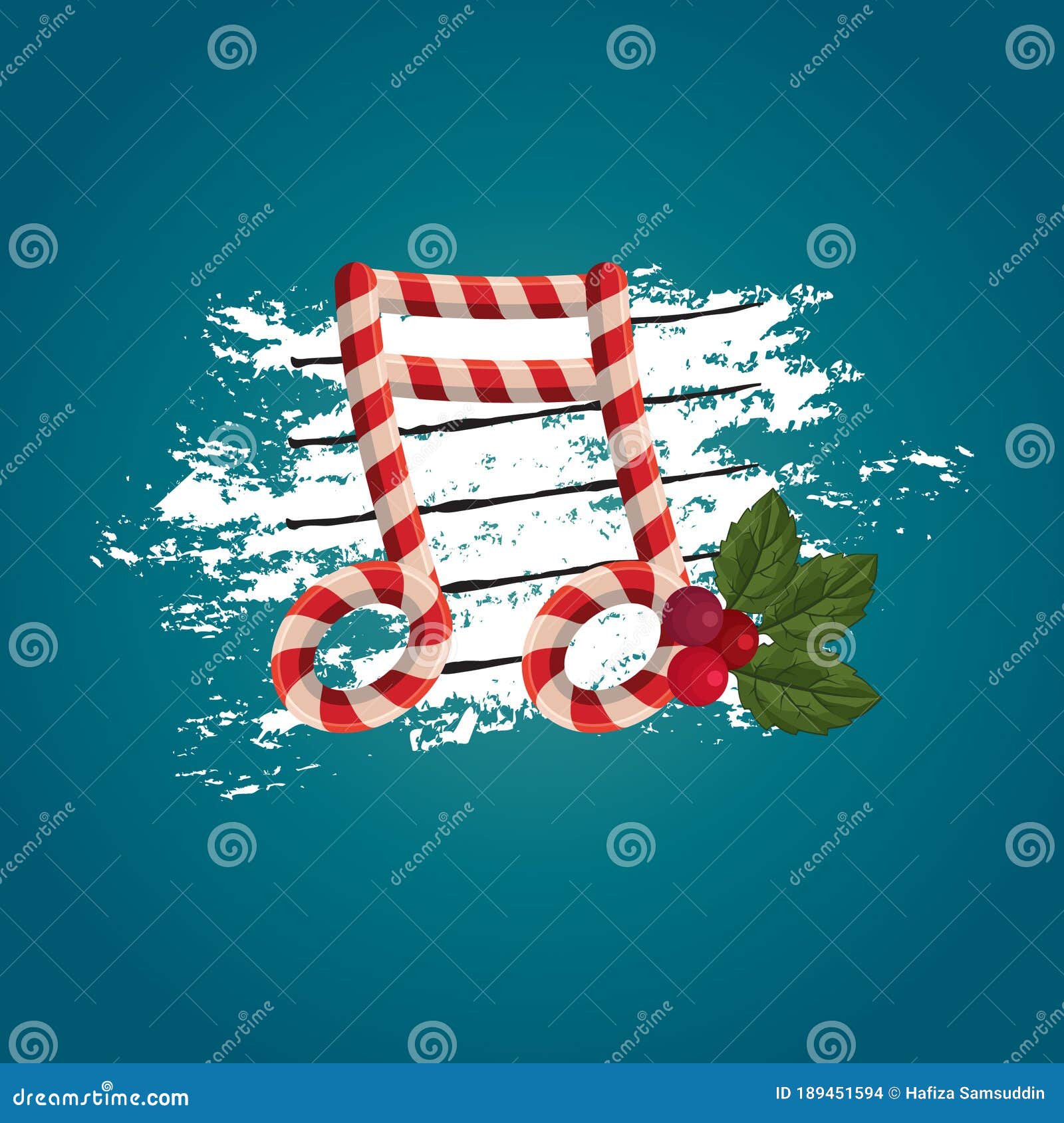 Christmas Themed Music Note. Vector Illustration Decorative Design ...