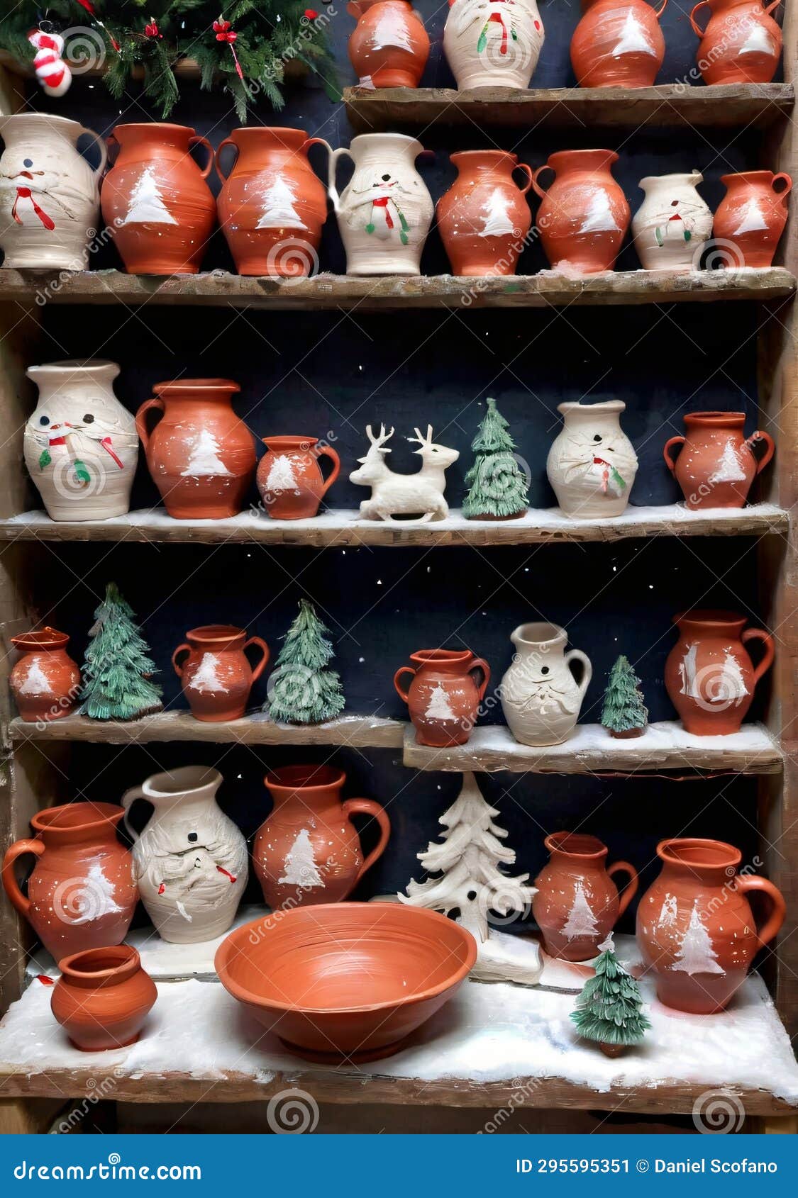 Christmas Themed Pottery in a Workshop, with a Rustic Setting ...