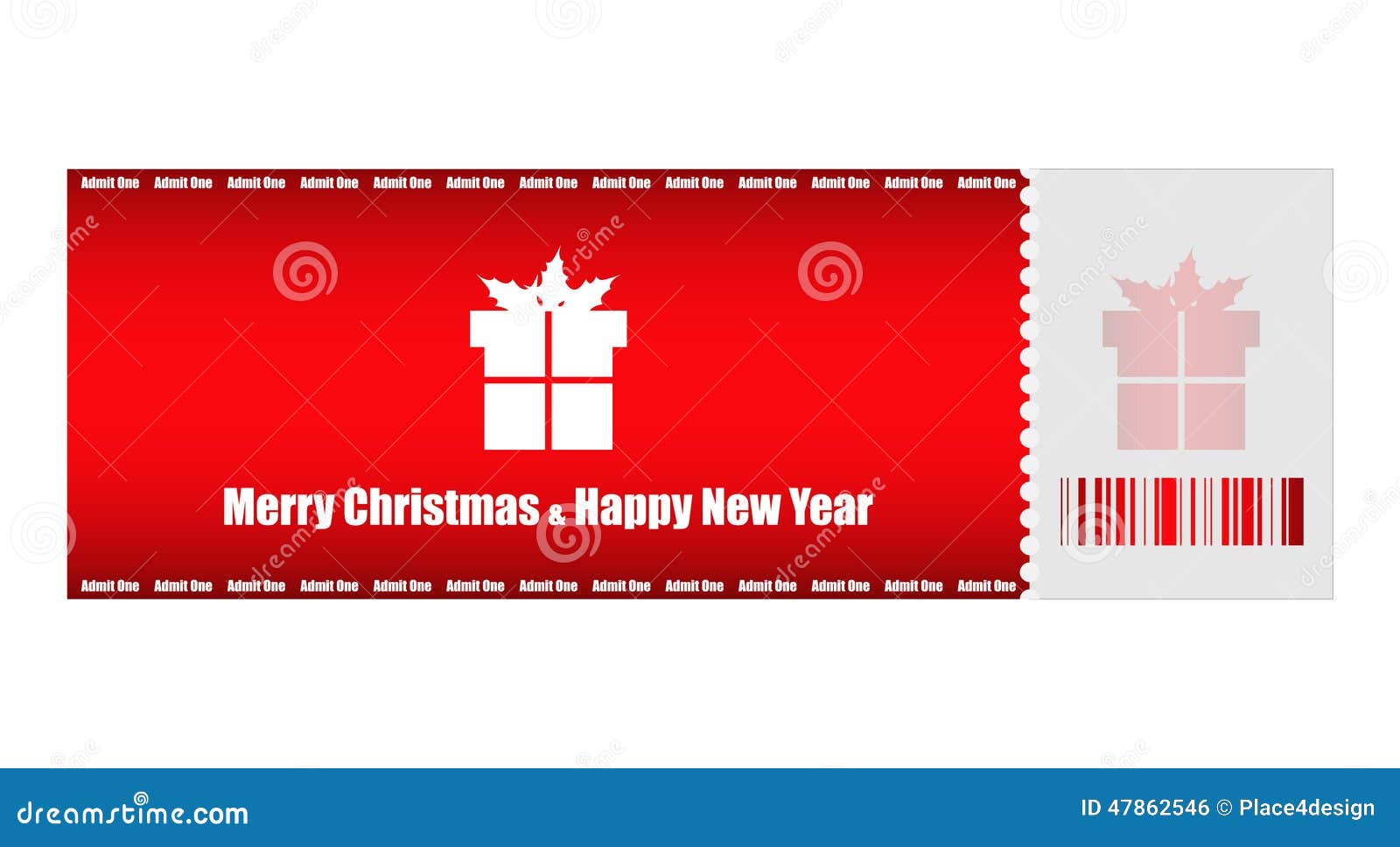Christmas ticket stock illustration. Illustration of holiday - 47862546