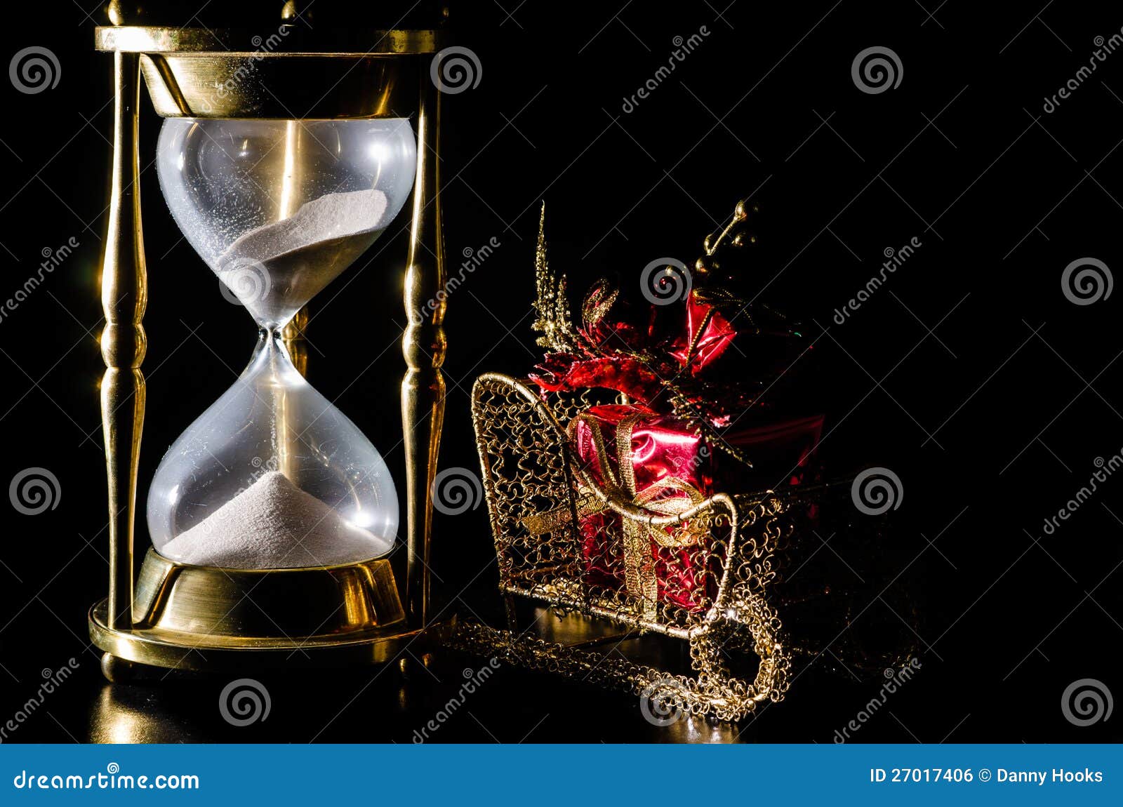 Christmas Time Concept with Hourglass Stock Photo - Image of seasonal ...