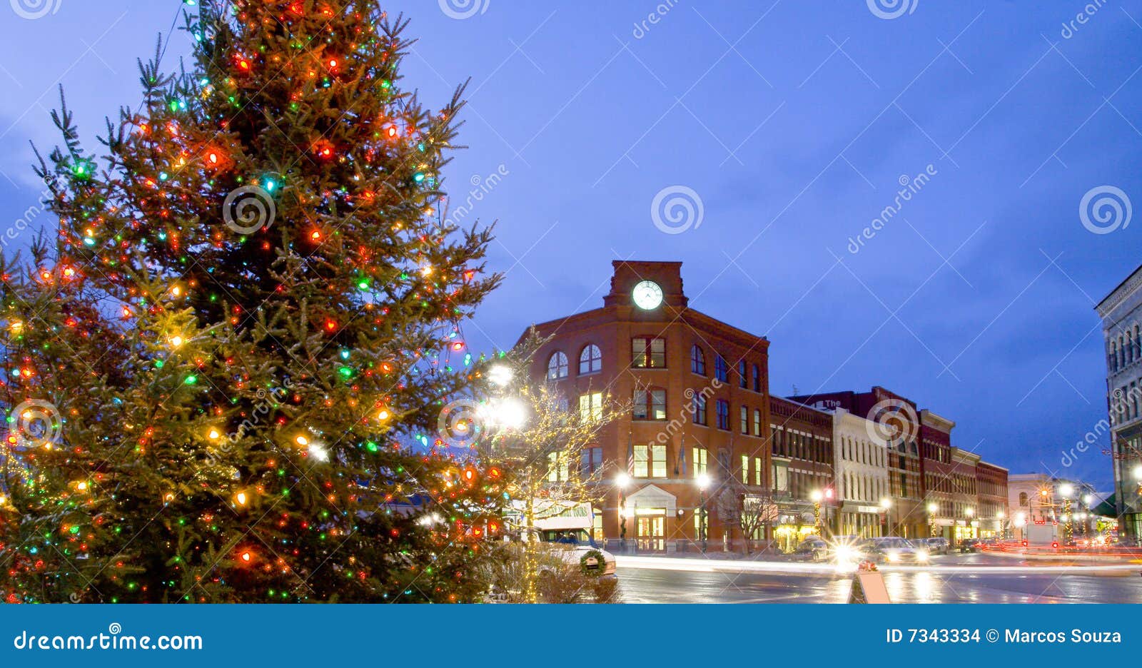 Christmas Time in Downtown stock photo. Image of city - 7343334