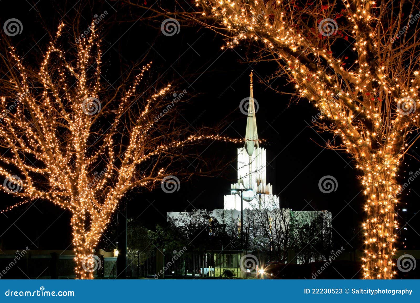 Christmas Time @ Jordan River Temple Stock Image - Image of lights ...