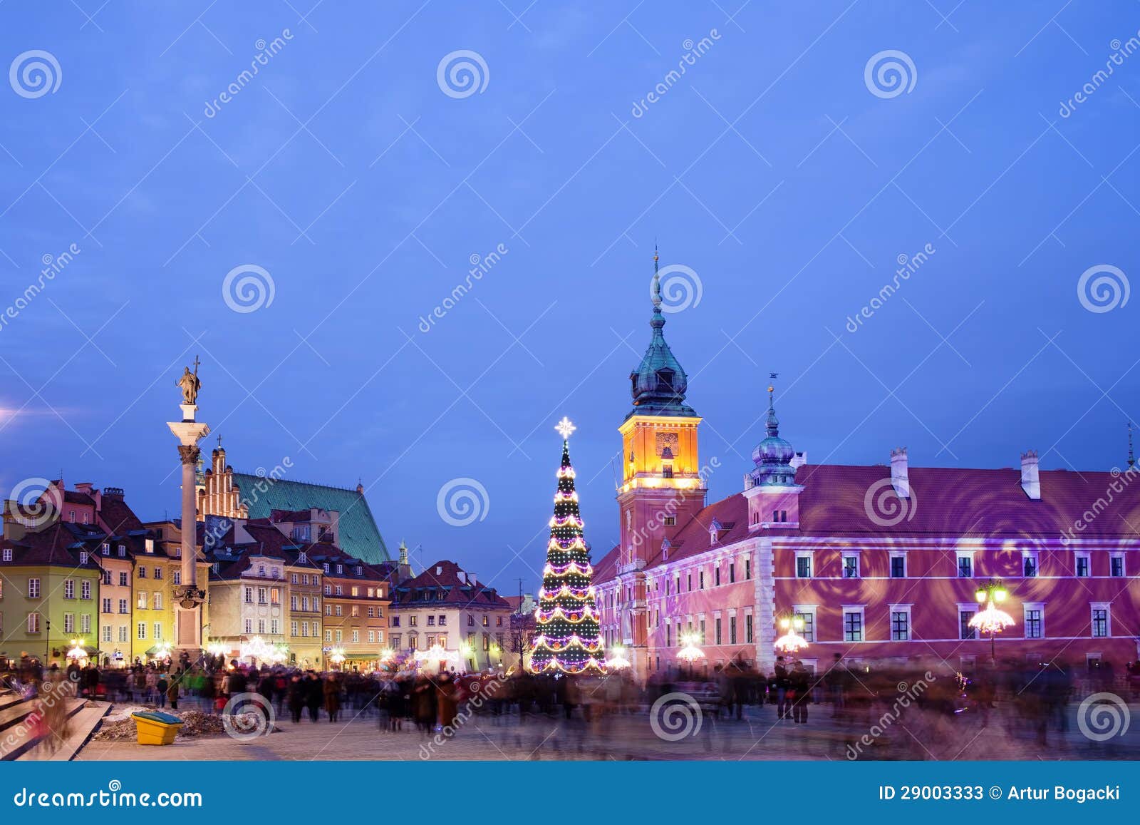 Christmas Time in Warsaw stock image. Image of illuminated - 29003333