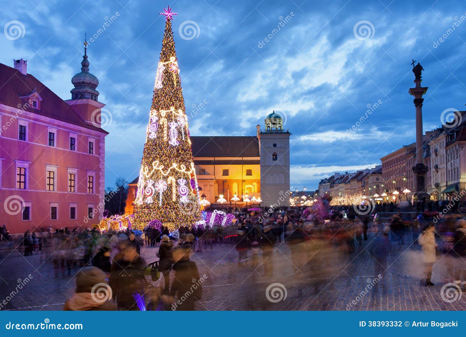 Christmas Time in Warsaw stock photo. Image of architecture - 38393332