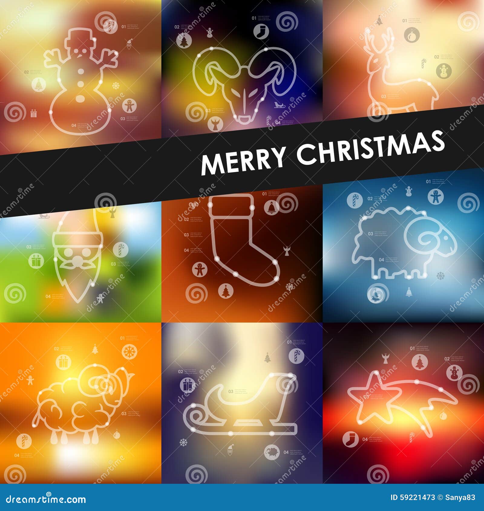 Christmas Timeline Infographics with Blurred Stock Vector ...