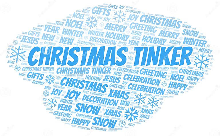 Christmas Tinker Word Cloud Stock Illustration - Illustration of font ...