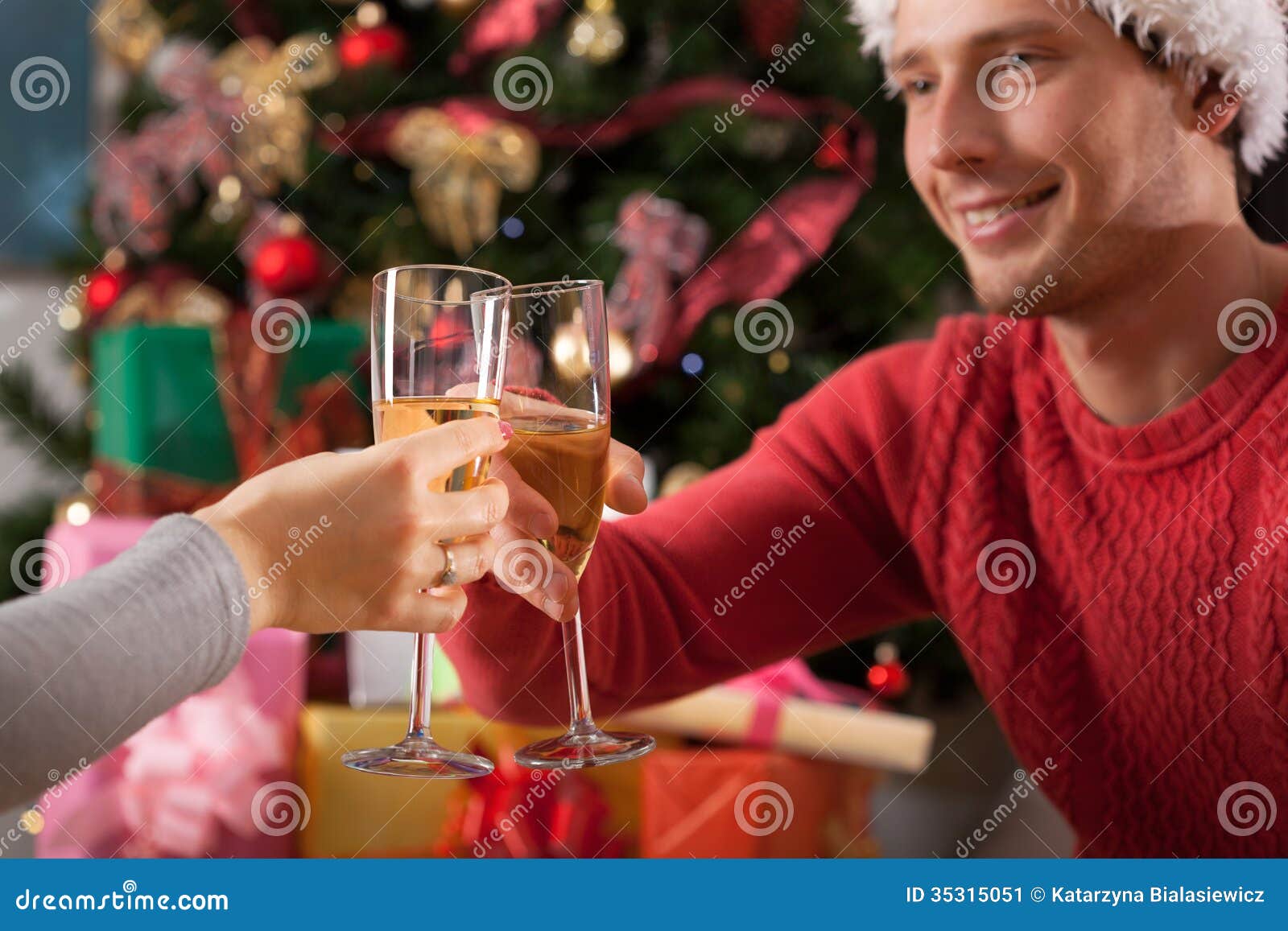 Christmas toast. stock image. Image of reception, husband - 35315051