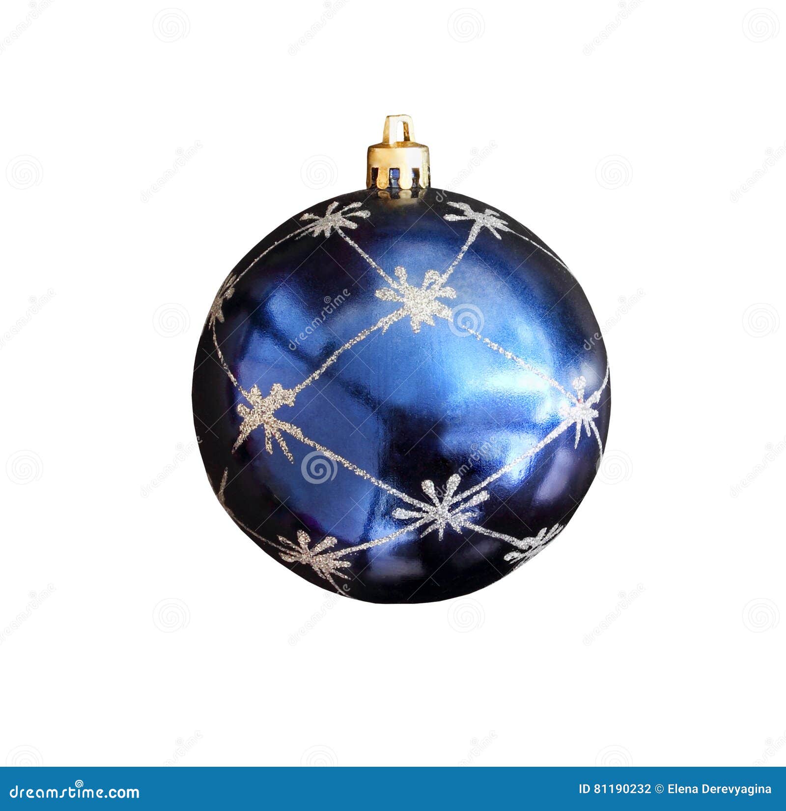 Christmas Toy - a Ball of Blue Isolated on White Background Stock Photo ...