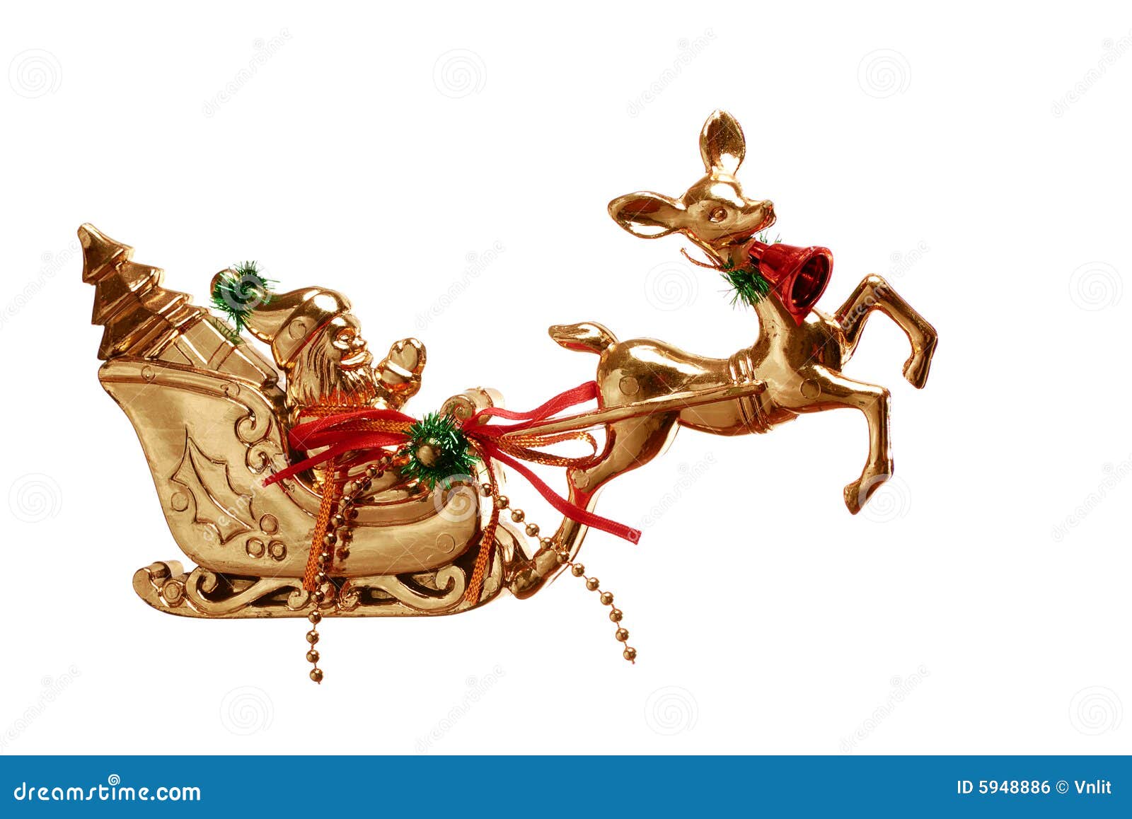 Christmas Toy Santa in Sledge Stock Photo - Image of shiny, celebration ...