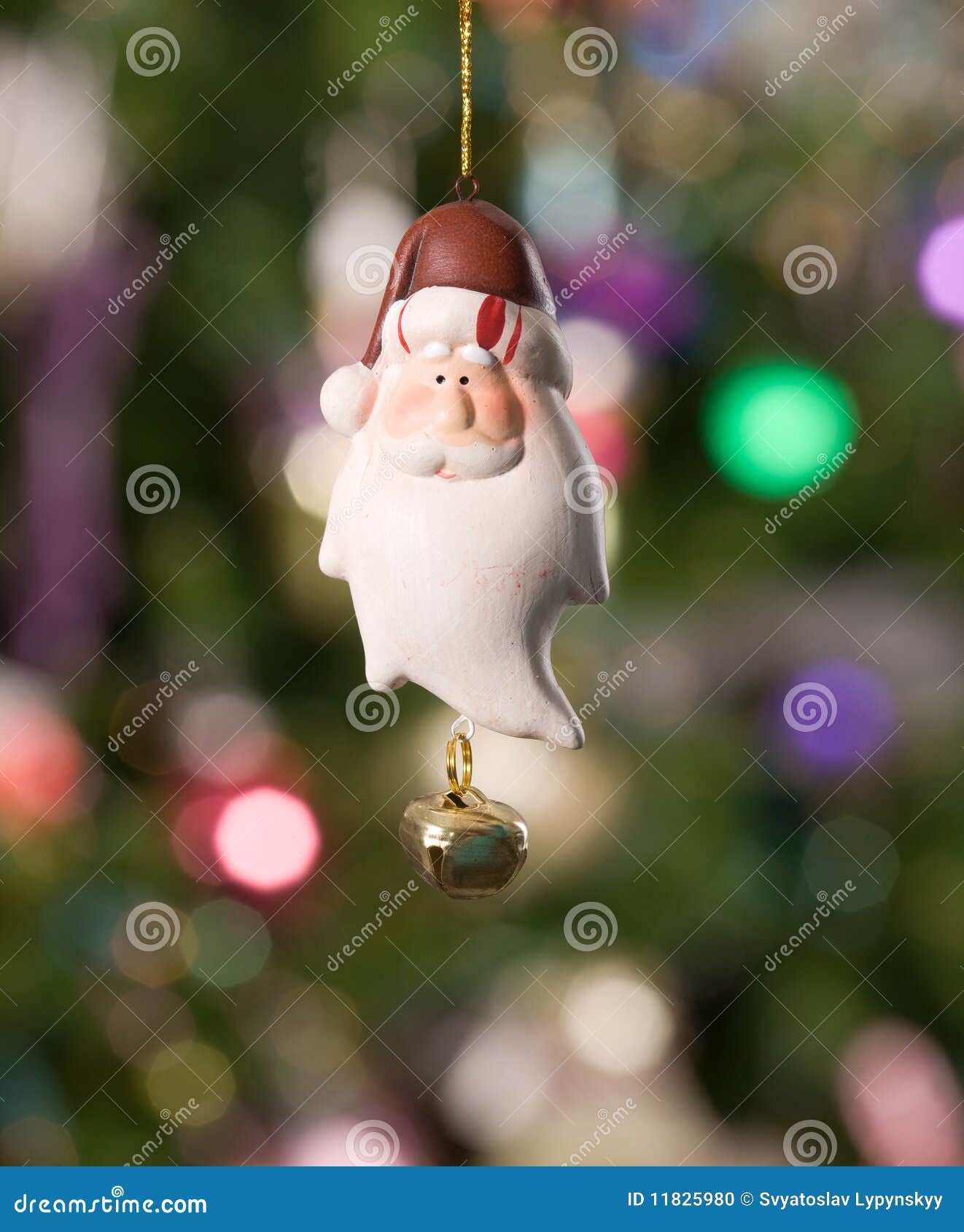 Christmas Toy - Santa with Tree and Lights Stock Photo - Image of ...