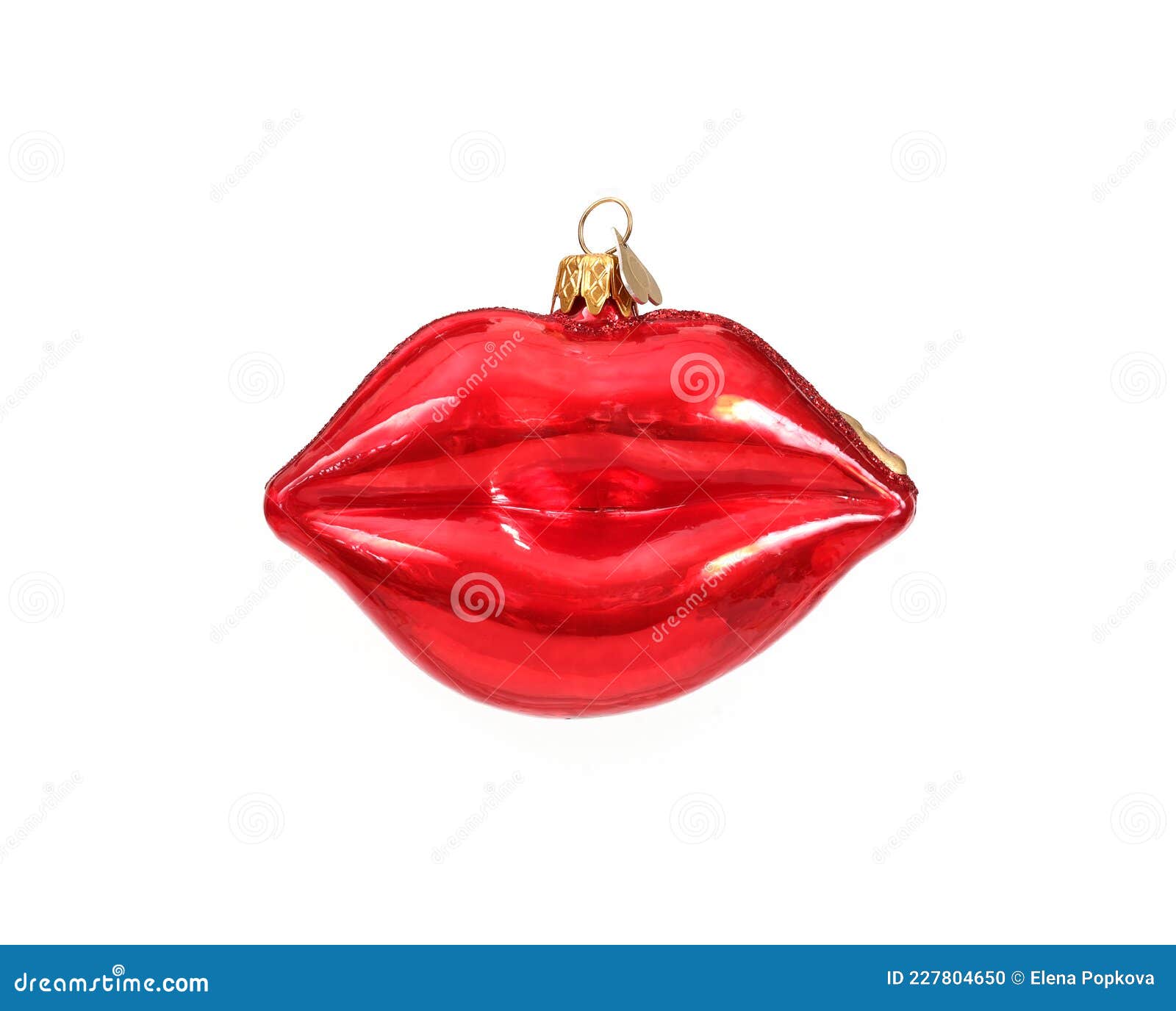 Christmas Toys in the Form of Lips Isolated on White Background Stock ...