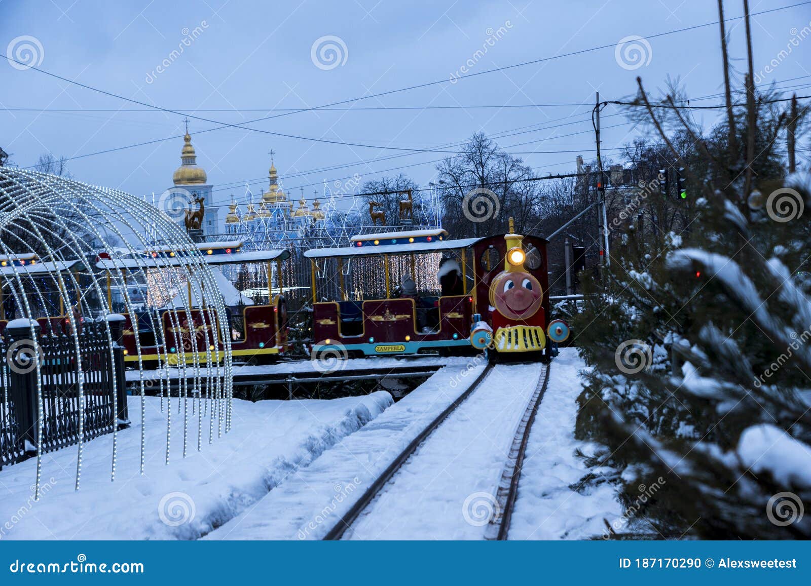 Christmas train editorial image. Image of claus, card - 187170290