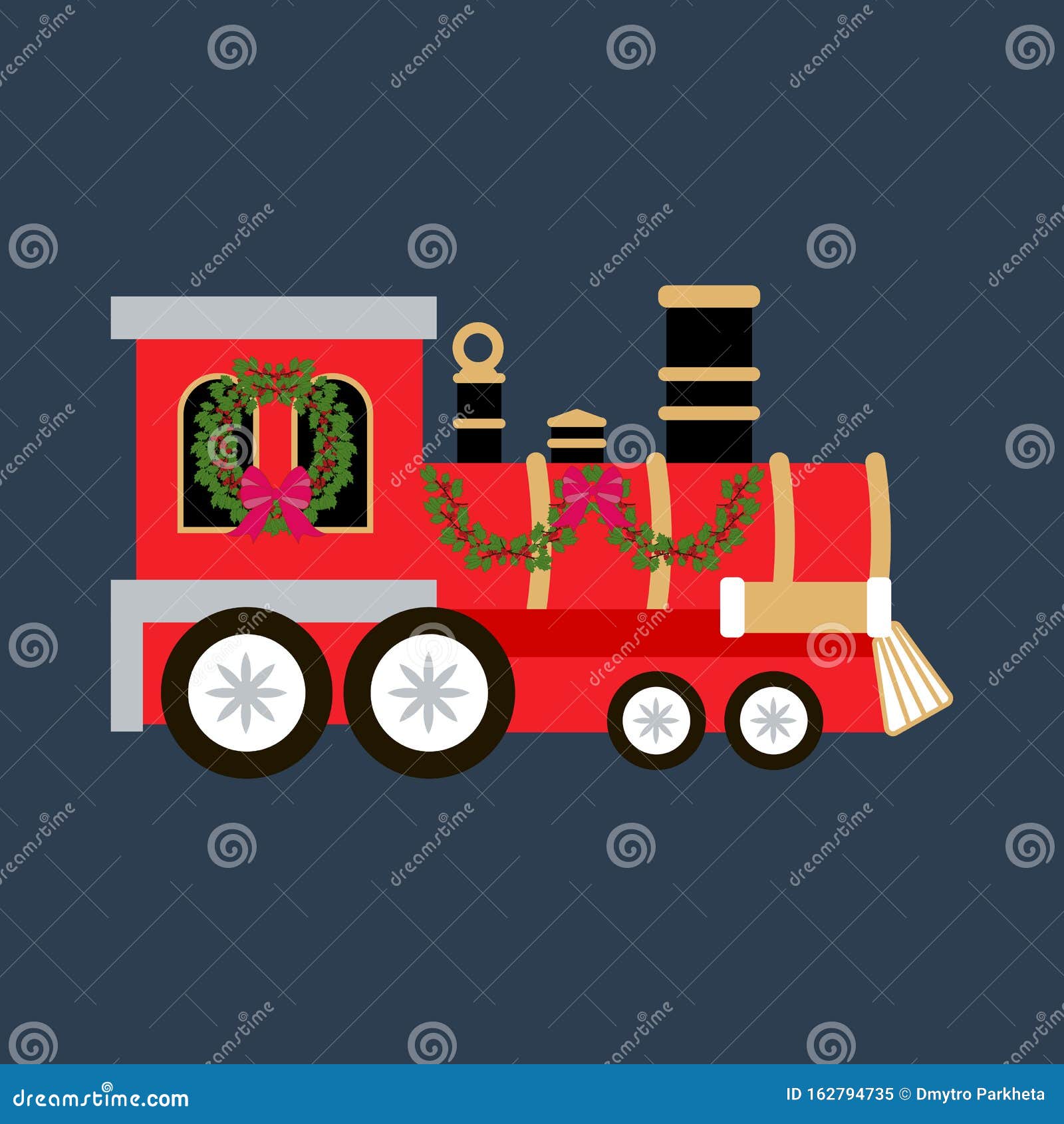 Christmas Train Illustration Stock Vector - Illustration of xmas ...