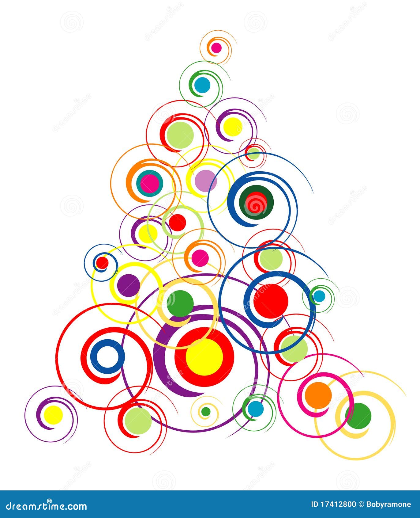 Christmas tree stock vector. Illustration of swirl, color - 17412800