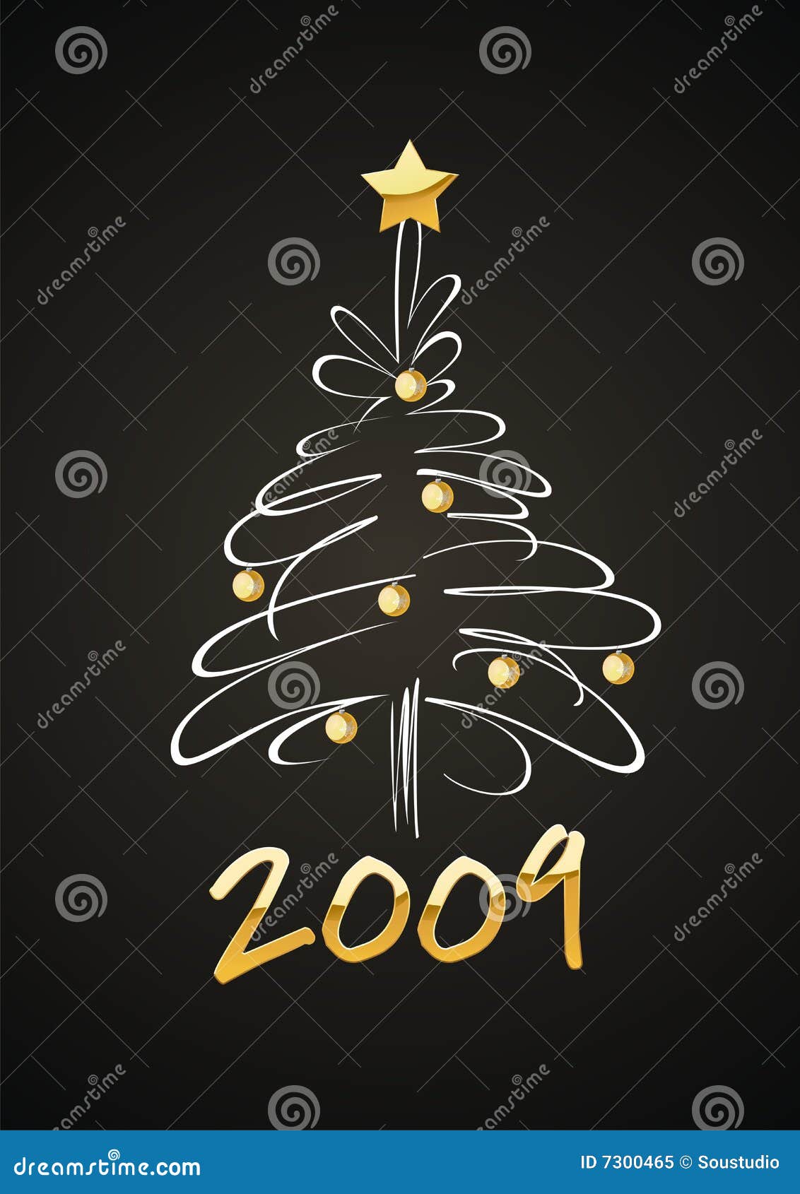 Christmas tree 2009 stock vector. Illustration of year - 7300465