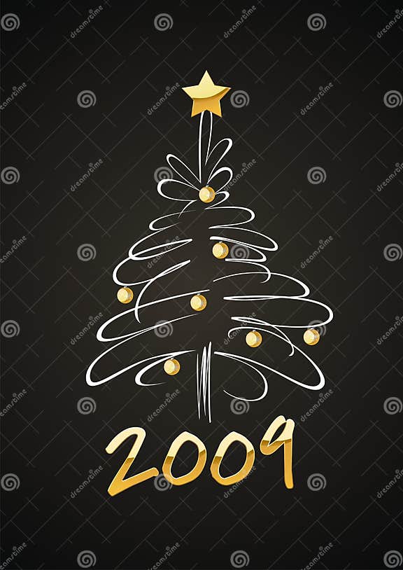 Christmas tree 2009 stock vector. Illustration of year - 7300465